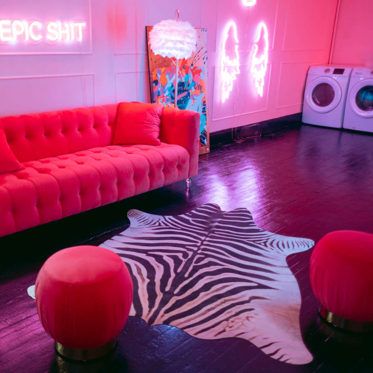 Pink/Neon Retro Loft in Baltimore, Baltimore, MD | Production | Peerspace