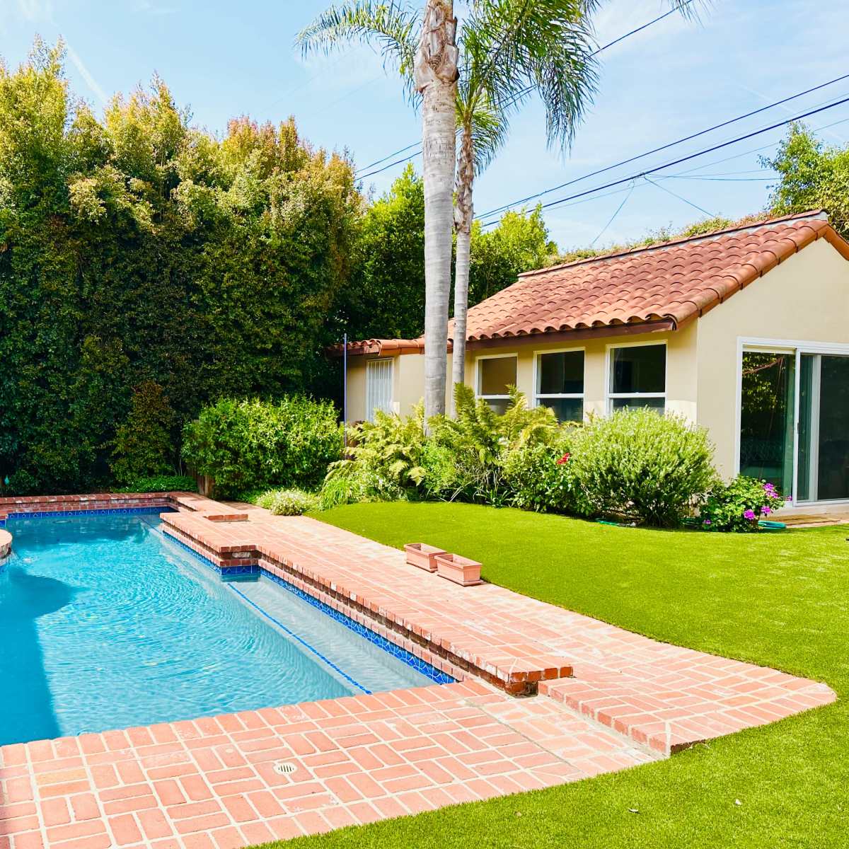 Idyllic Backyard Space with Pool, Guest House, Lounge, Los Angeles, CA ...