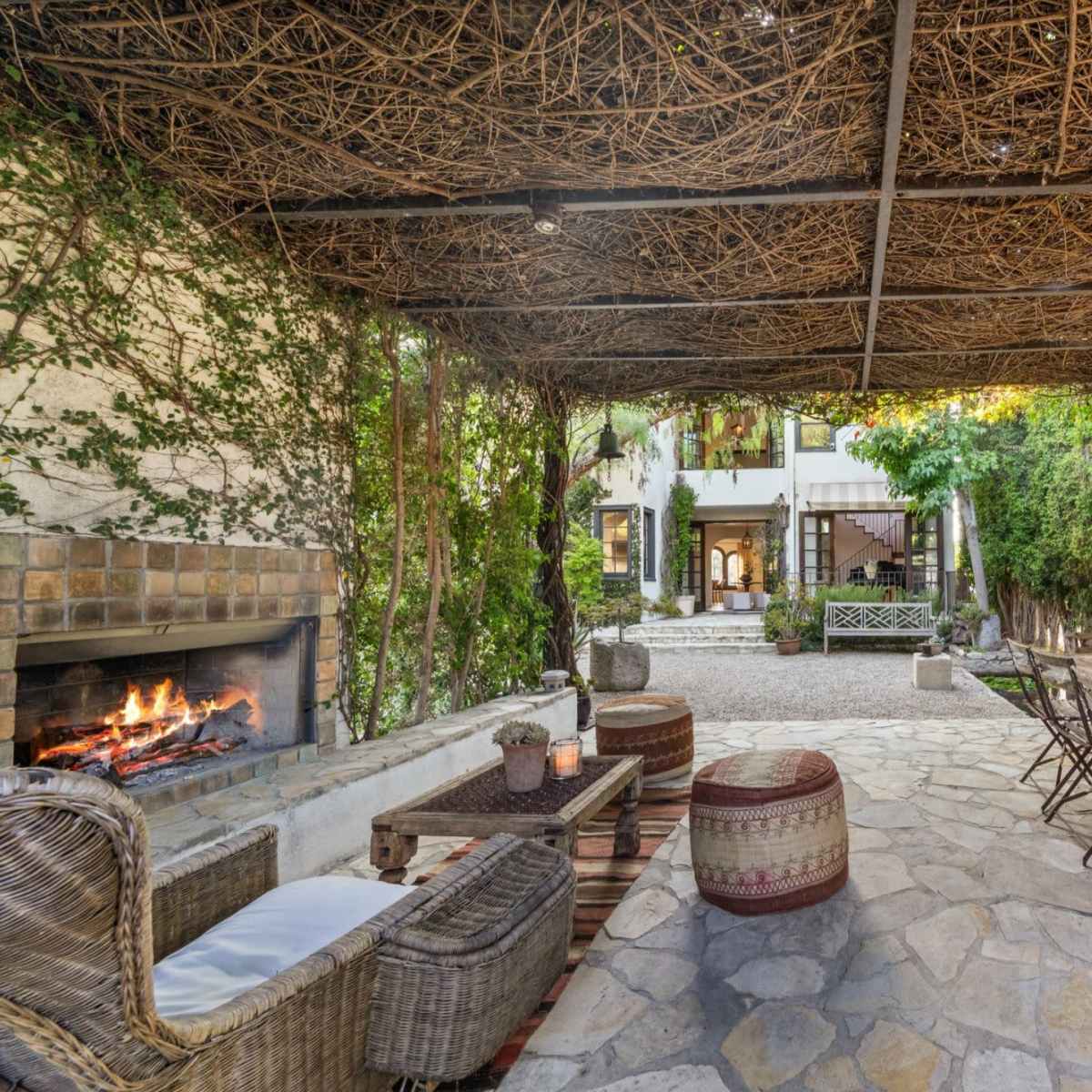 Mediterranean/Italian Backyard with Greenhouse and Koi Pond, Los ...