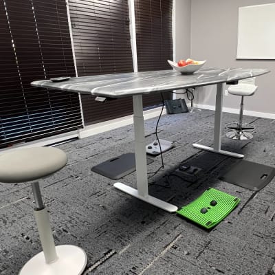 Modern Conference Room with Sit-Stand Meeting Table (Hybrid Capable ...