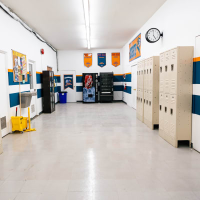 Multi set - school hallway, store front pizza shop, vintage classroom ...