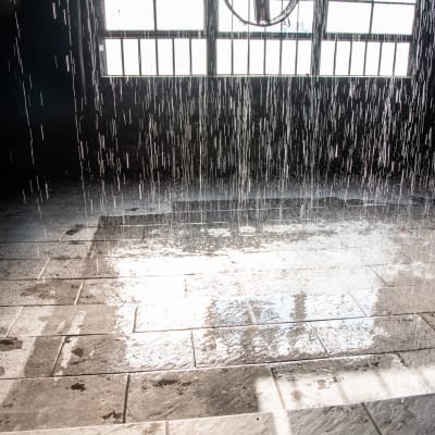 Unique Rain Room for Photo & Video with heated water, stone tiled basin ...