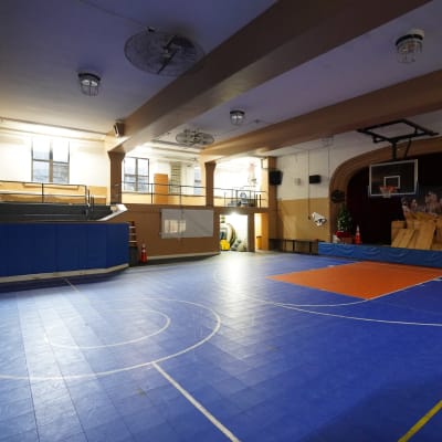 Blue Basketball Court with Arena, Stage, Yonkers, NY | Production ...