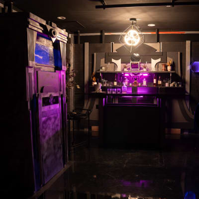 The Valley's Pre-Lit Futuristic Time Machine Bar & Lounge equipped with ...