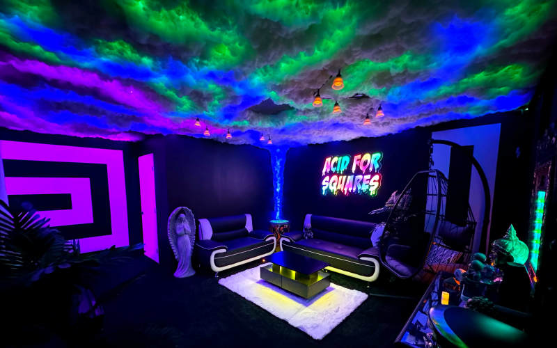 LA's Psychedelic Oasis: Stylish Studio with Cloud Ceiling, North ...