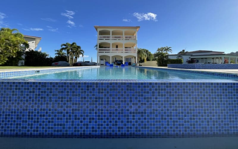 50 Foot Infinity Pool on Top of Mountain Overlooking the beach & town ...