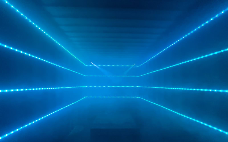 LED LIGHT WALL ROOM STUDIO SPACE IN INDUSTRIAL ENVIRONMENT, HOUSTON, TX ...