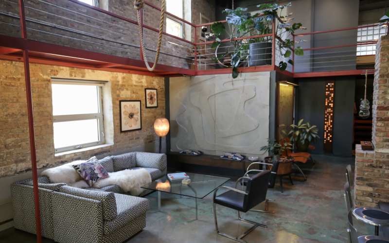Converted Factory Designer Building and Beautiful Gardens, Chicago, IL ...