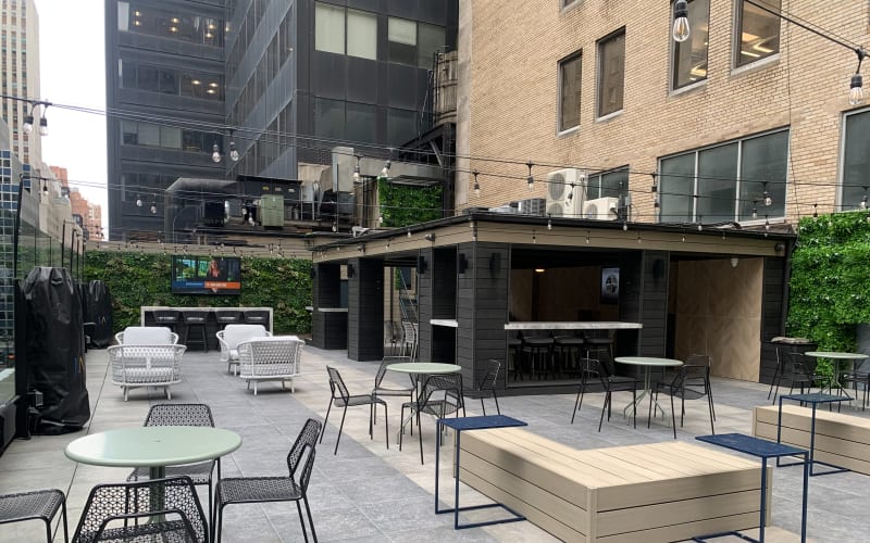 First of its Kind, Indoor/Outdoor Pergola Covered Meeting Room Space ...