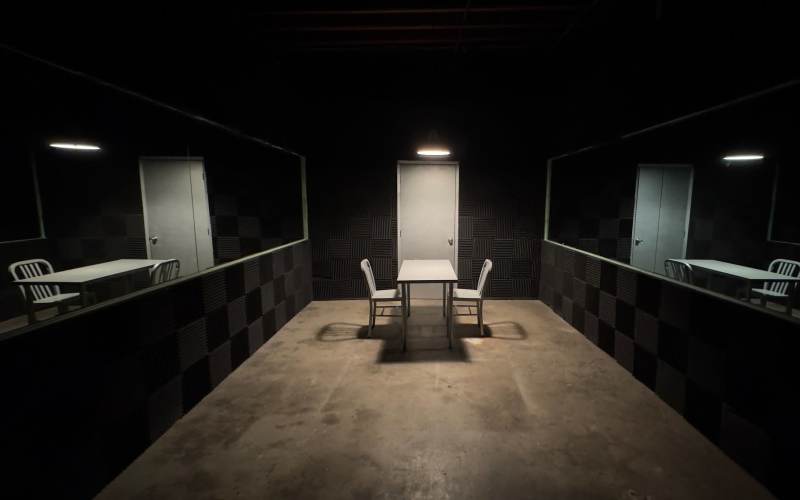 Los Angeles Police Interrogation Room with One Way Mirrors for TV ...