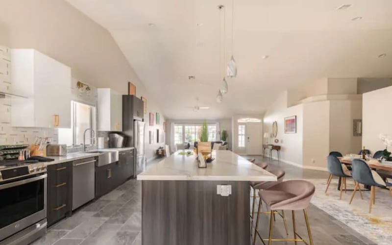 Modern mid-century ranch style house fully remodeled with chefs kitchen ...