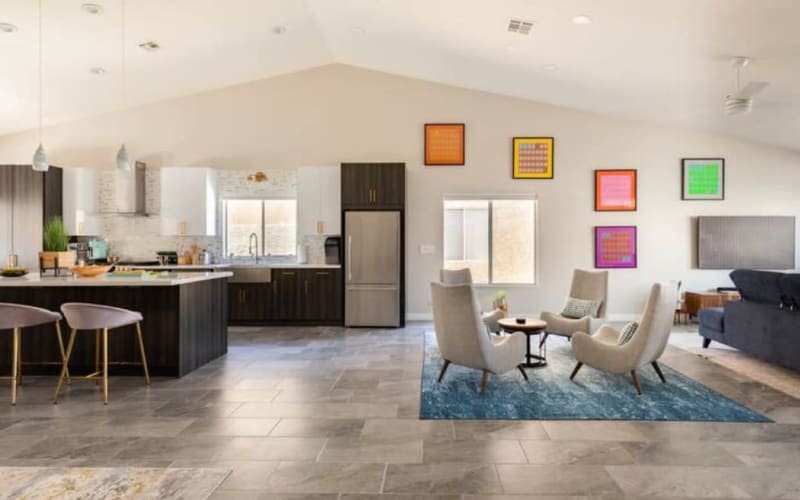 Modern mid-century ranch style house fully remodeled with chefs kitchen ...