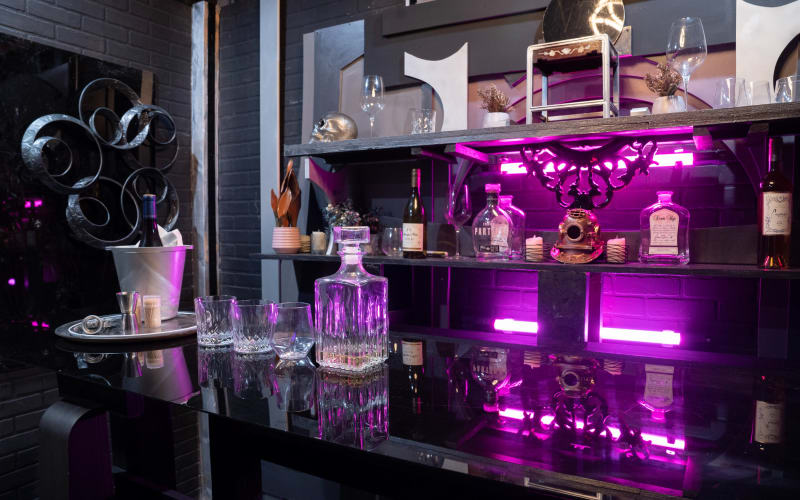 The Valley's Pre-Lit Futuristic Time Machine Bar & Lounge equipped with ...