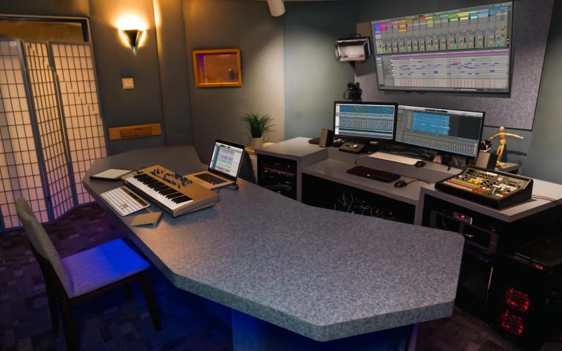 Atmospheric Editing Studio and Podcast Space within Alamo City Studios ...