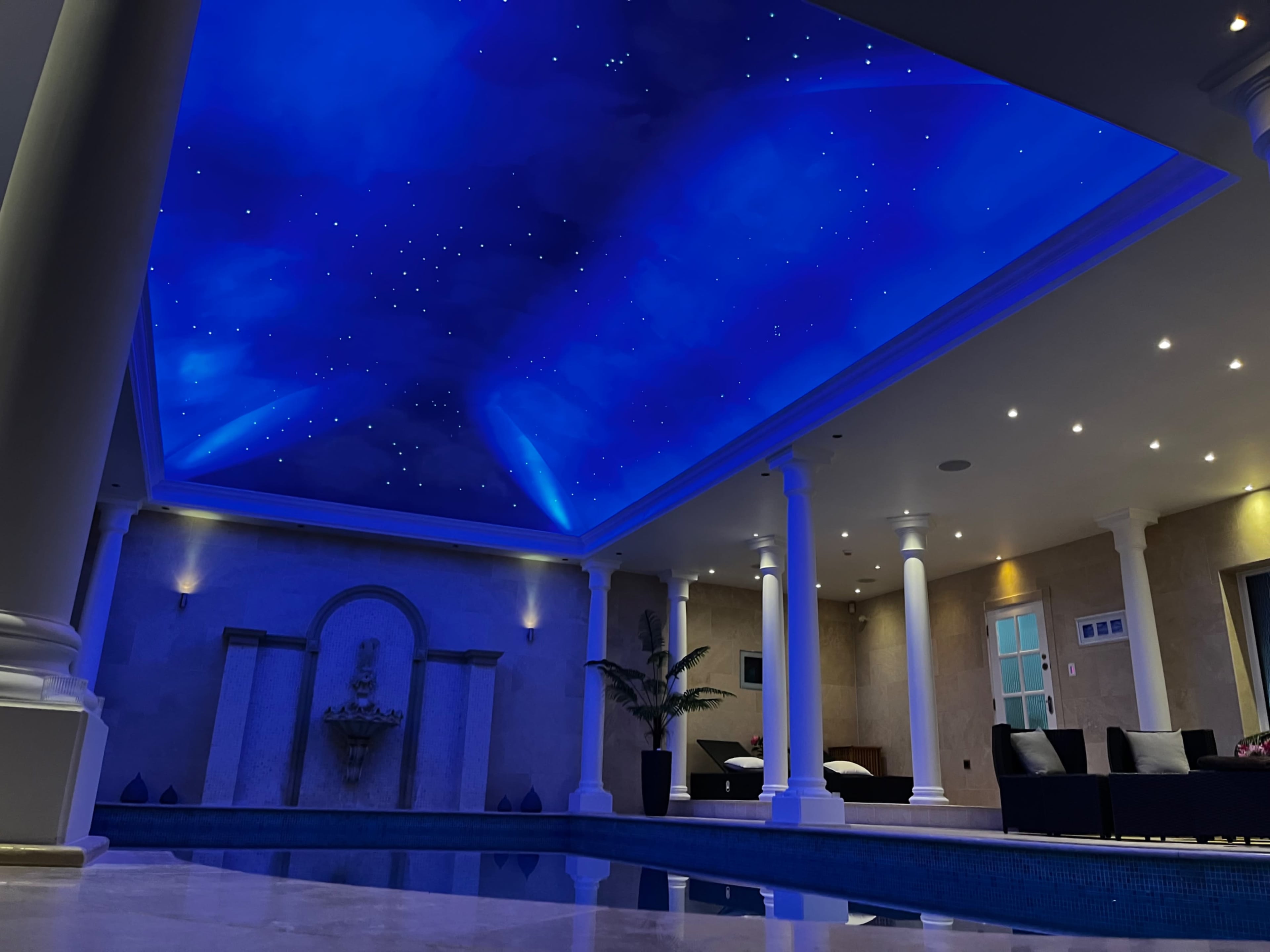 The Willows Spa | Luxury heated spa pool with marble floors and white ...