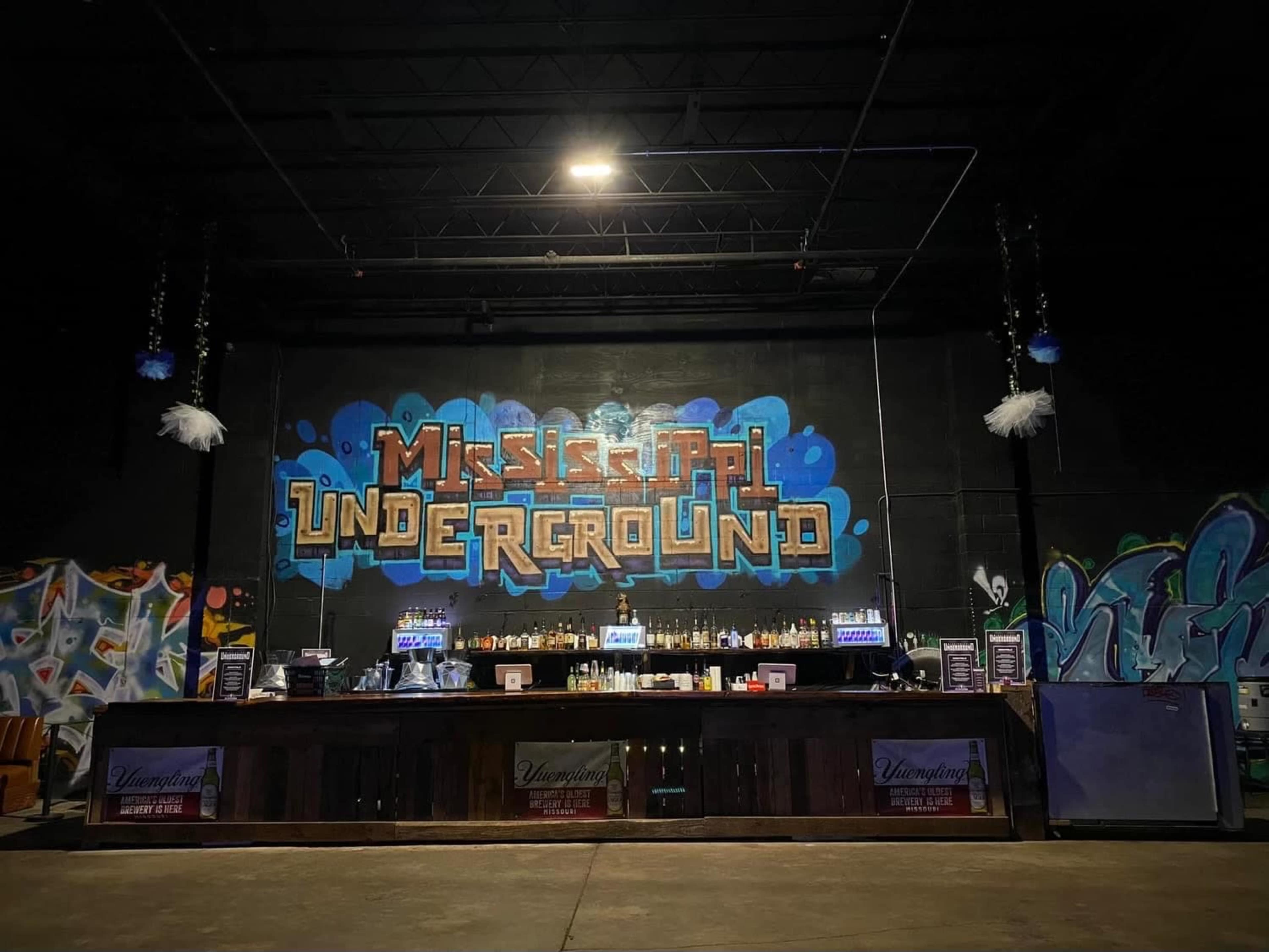 Underground Warehouse Downtown with Outdoor Pond, Waterfall and 2 bars ...