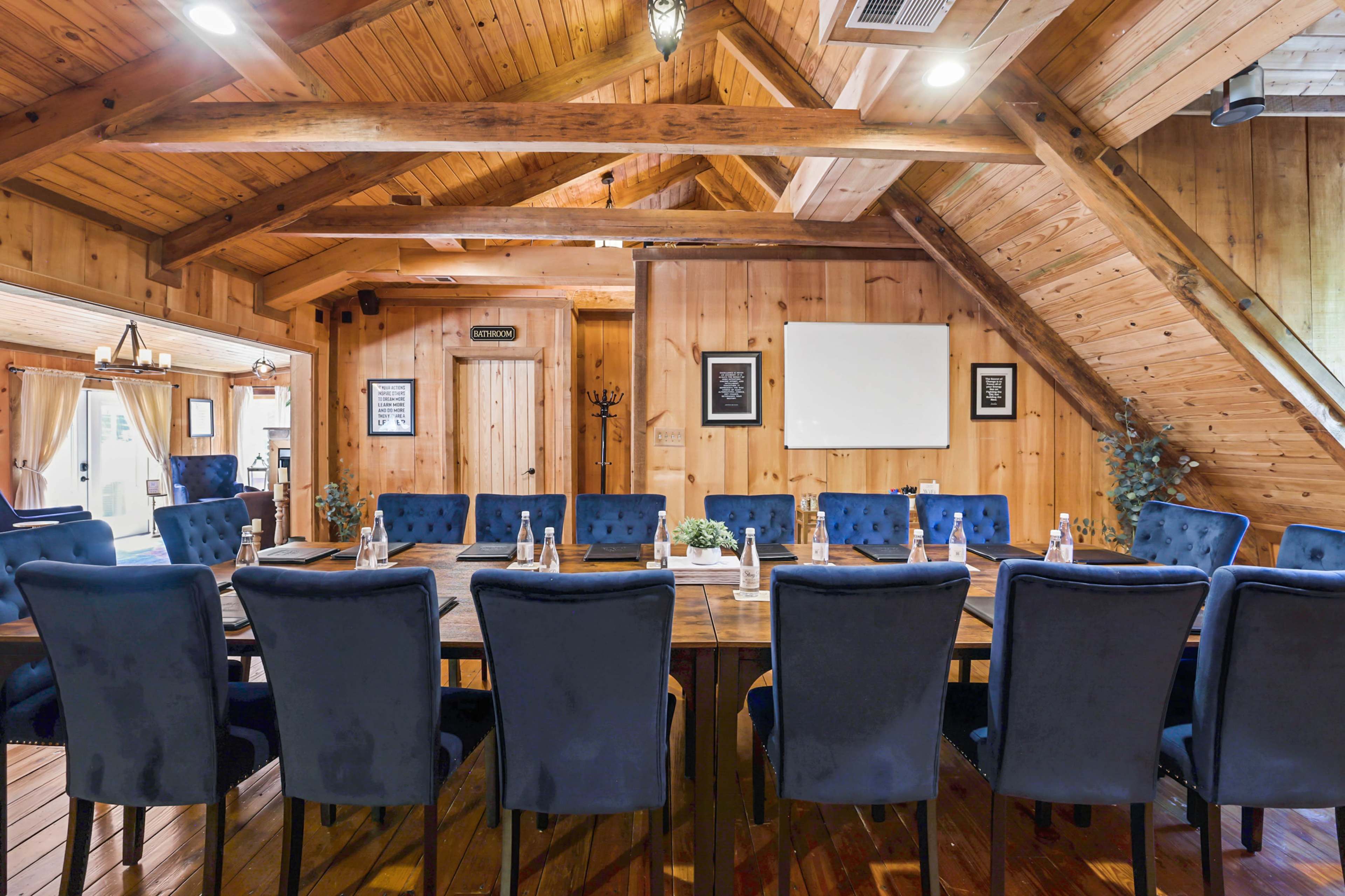 Vaulted Conference Room & Lounge with View of Outdoor Oasis - Seats 16 ...