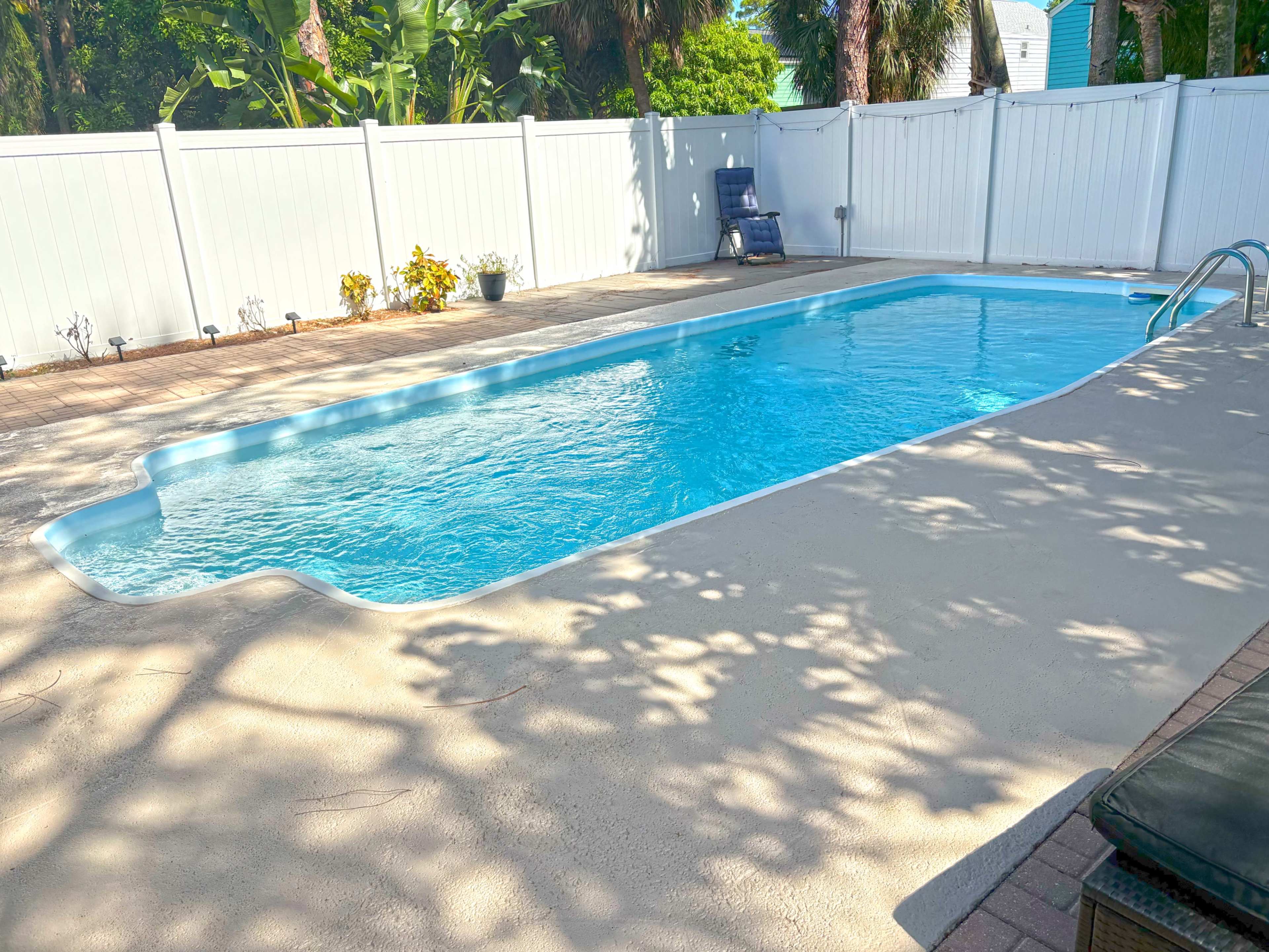 Backtard oasis with crystal clear pool | The backyard oasis pool, west ...