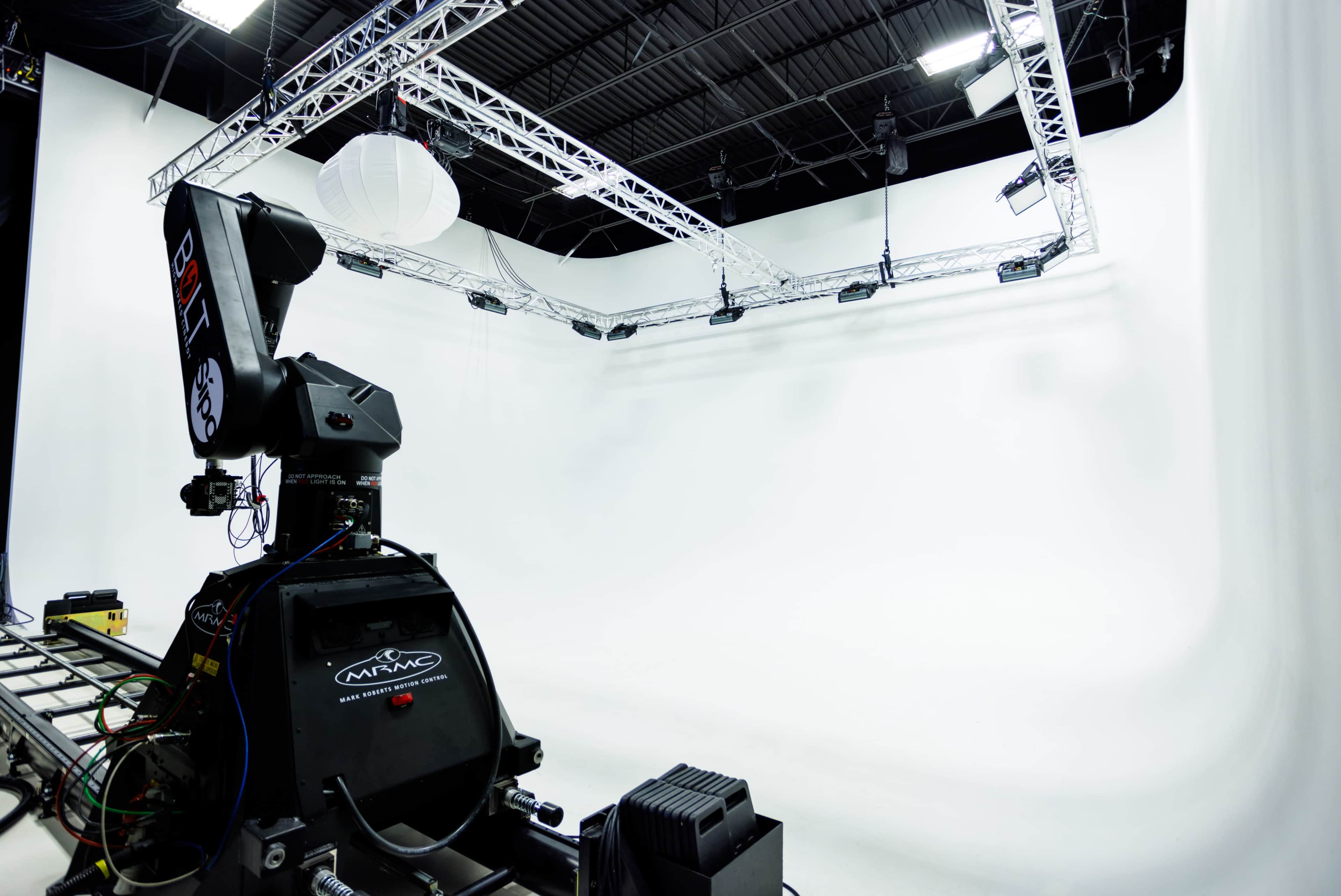 Video Production Studio with 25 foot 3-sided cyc wall fully lit cyc ...
