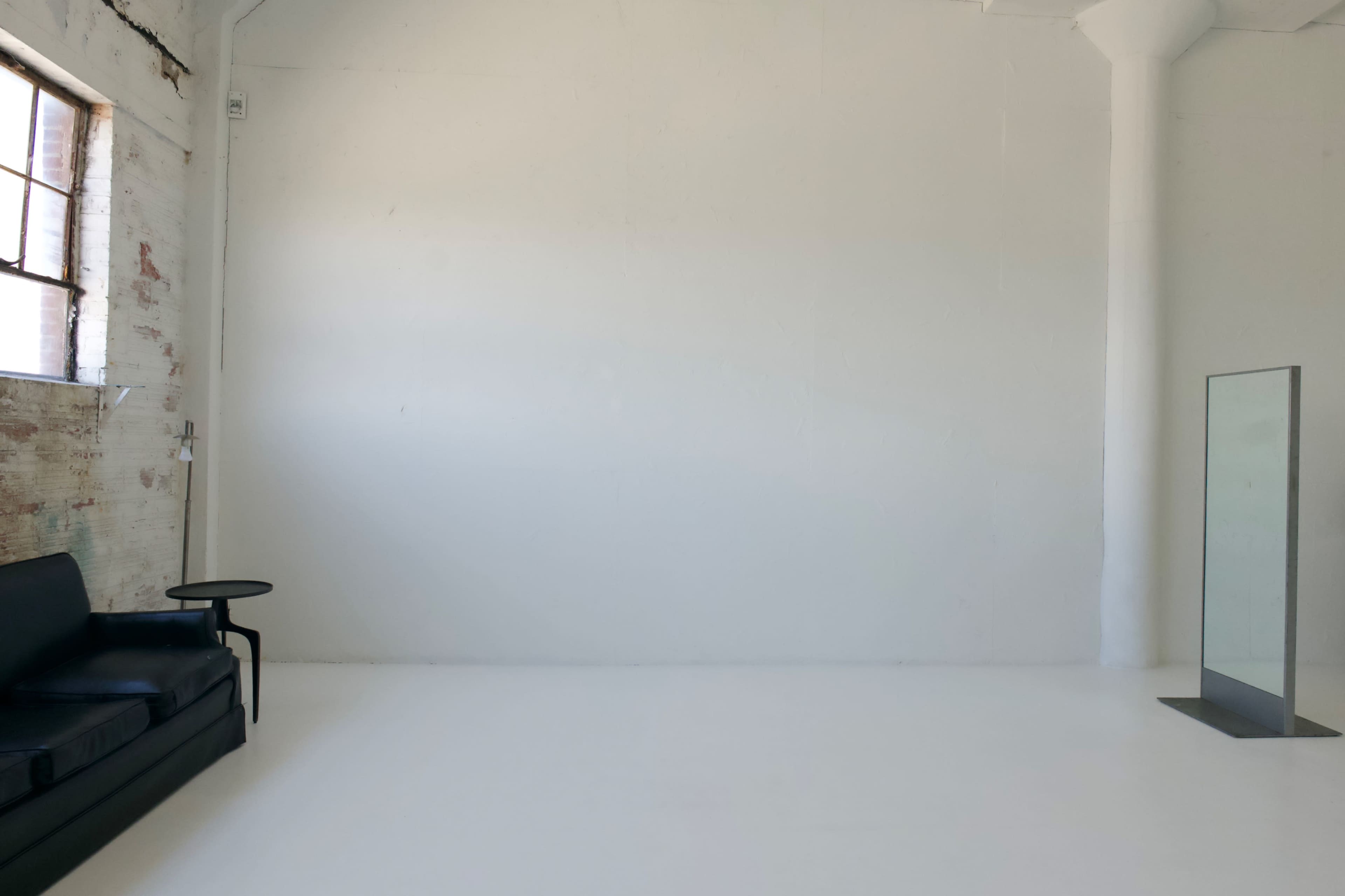 East downtown, white loft, warehouse, industrial, natural brick studio ...