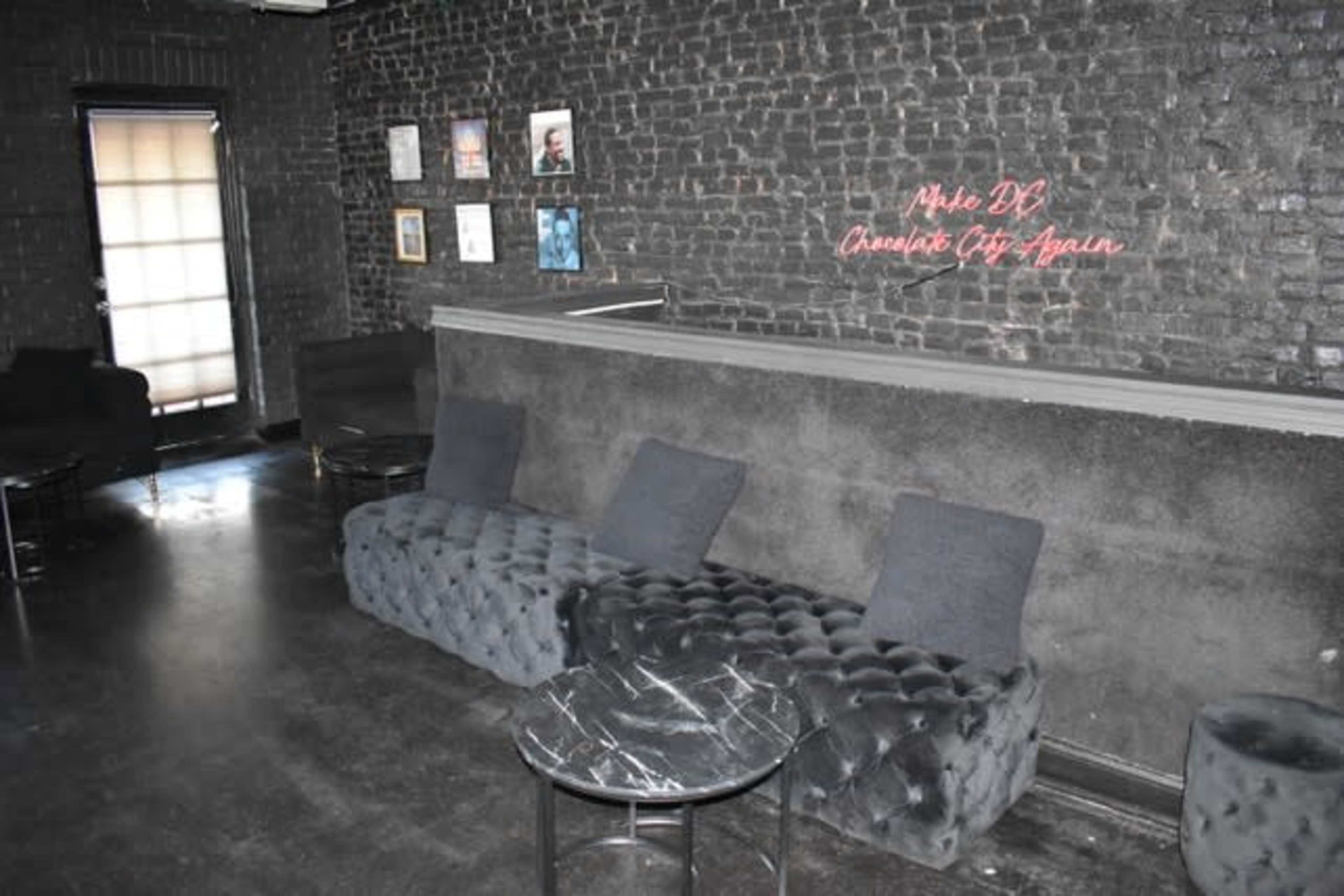 DC themed inspired two level lounge event venue with full bar on each ...