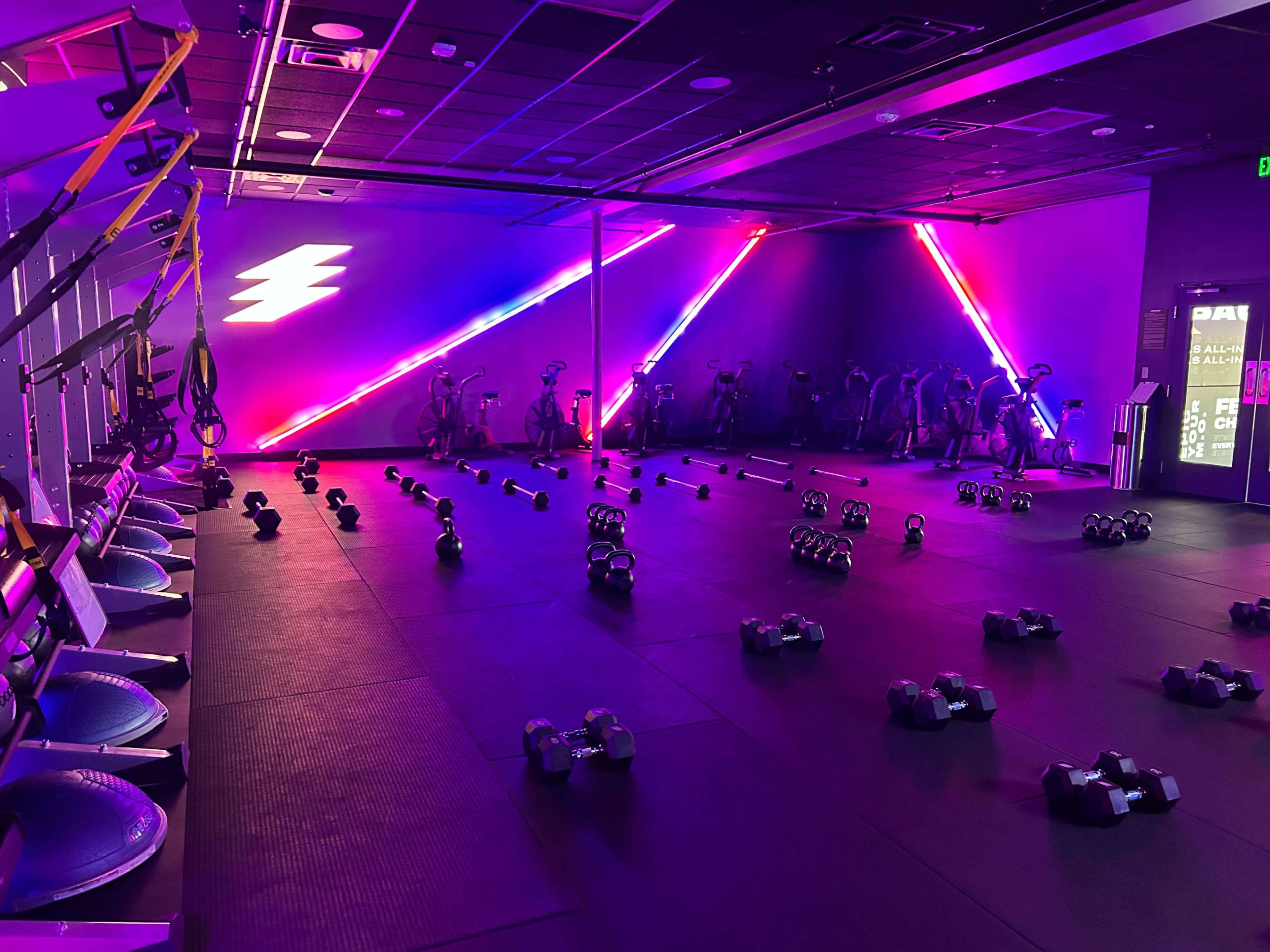 Modern High-Energy Fitness Studio with Sleek Design & Lighting in ...