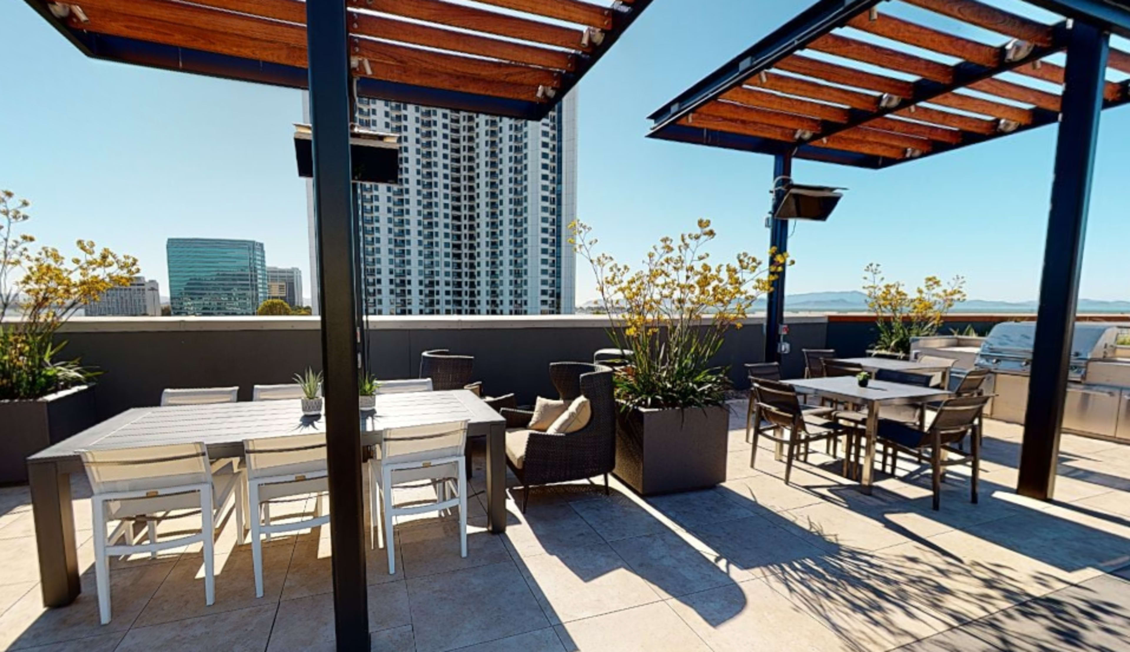 Rooftop with stunning East Bay and San Francisco skyline views ...