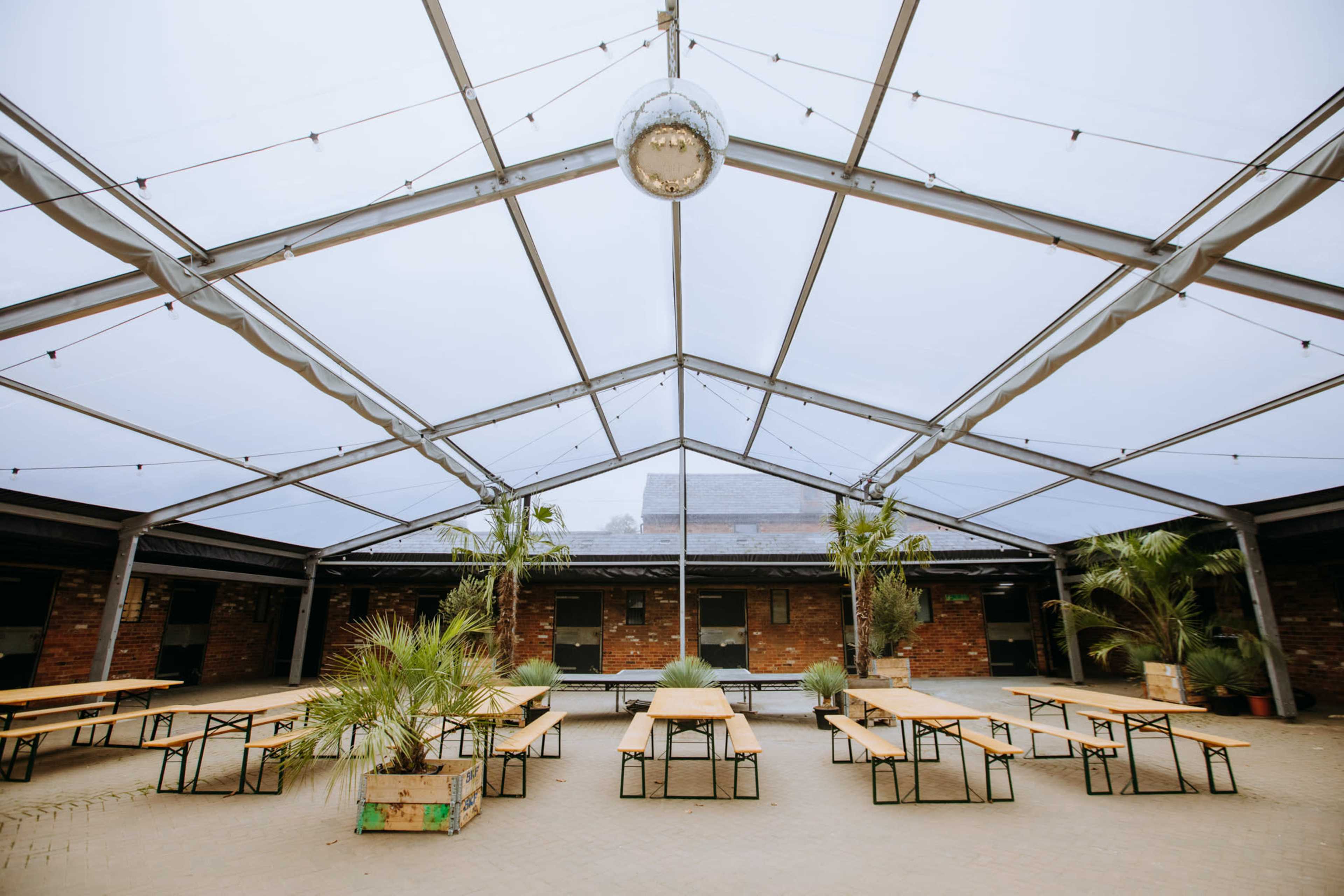 Large industrial, clear span, covered courtyard in idyllic countryside ...