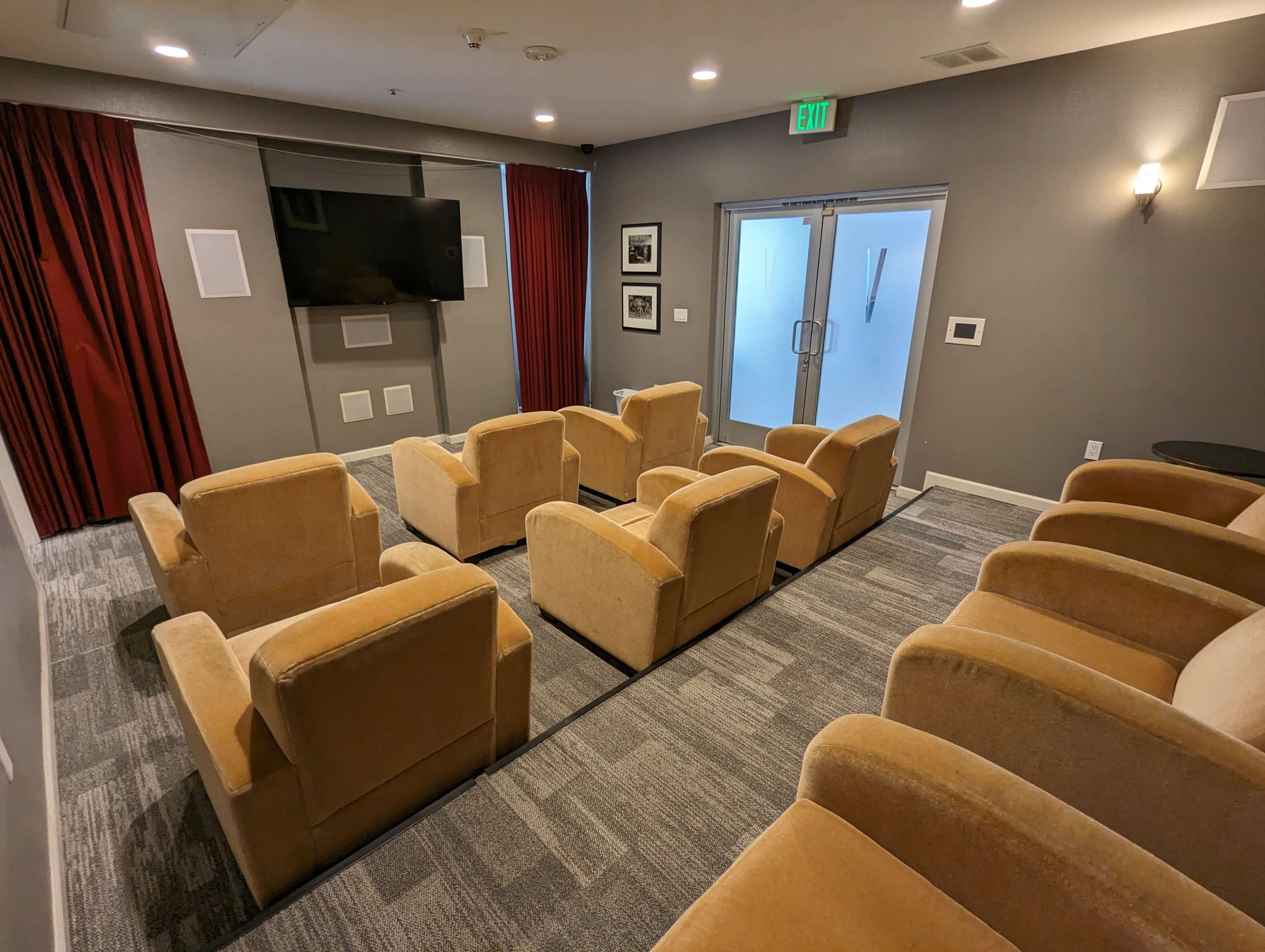 Comfortable Theater Room with Plush Chairs, Venice, CA | Production ...