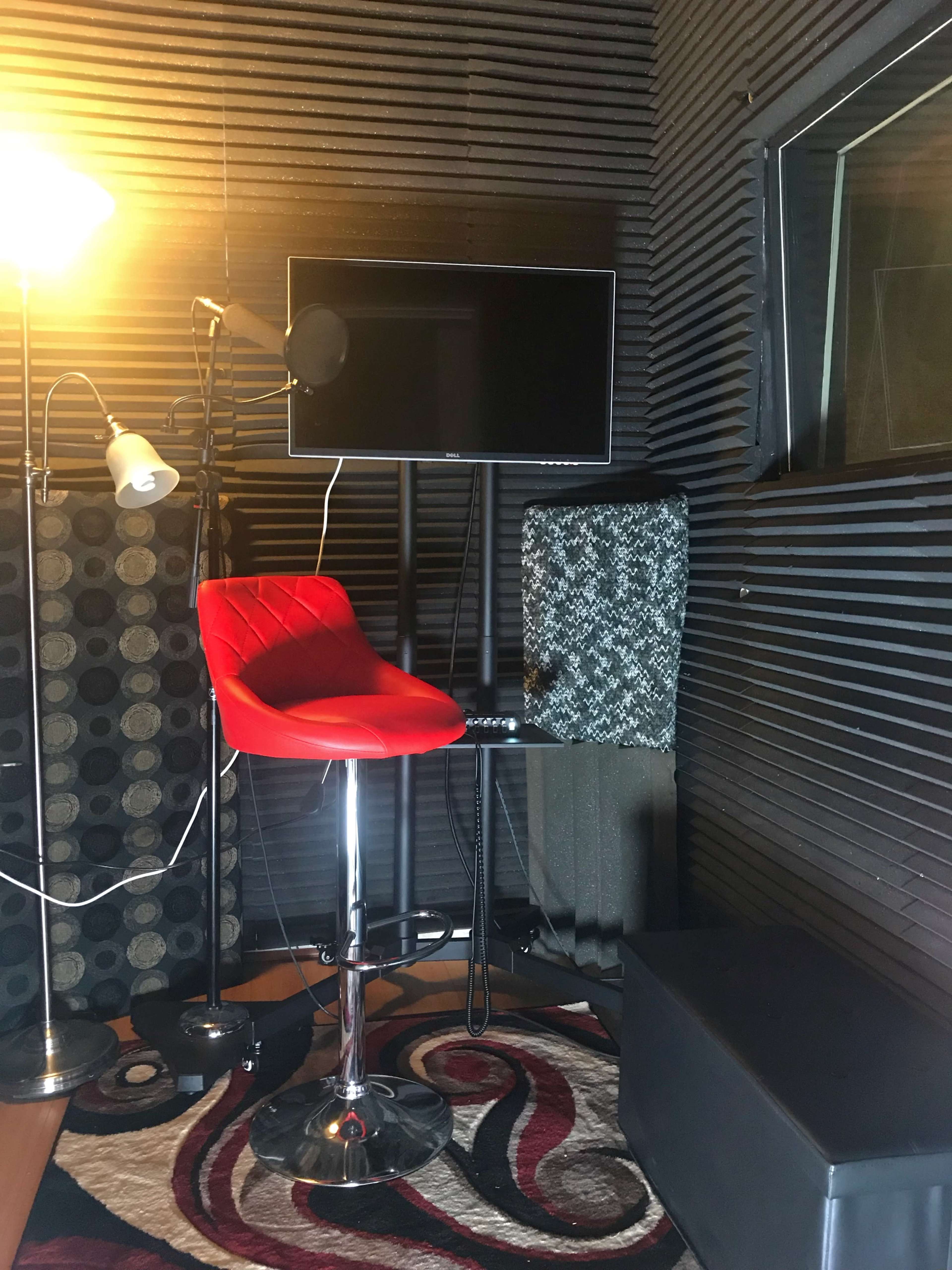 Recording studio with control room and treated booth, for voice actors ...