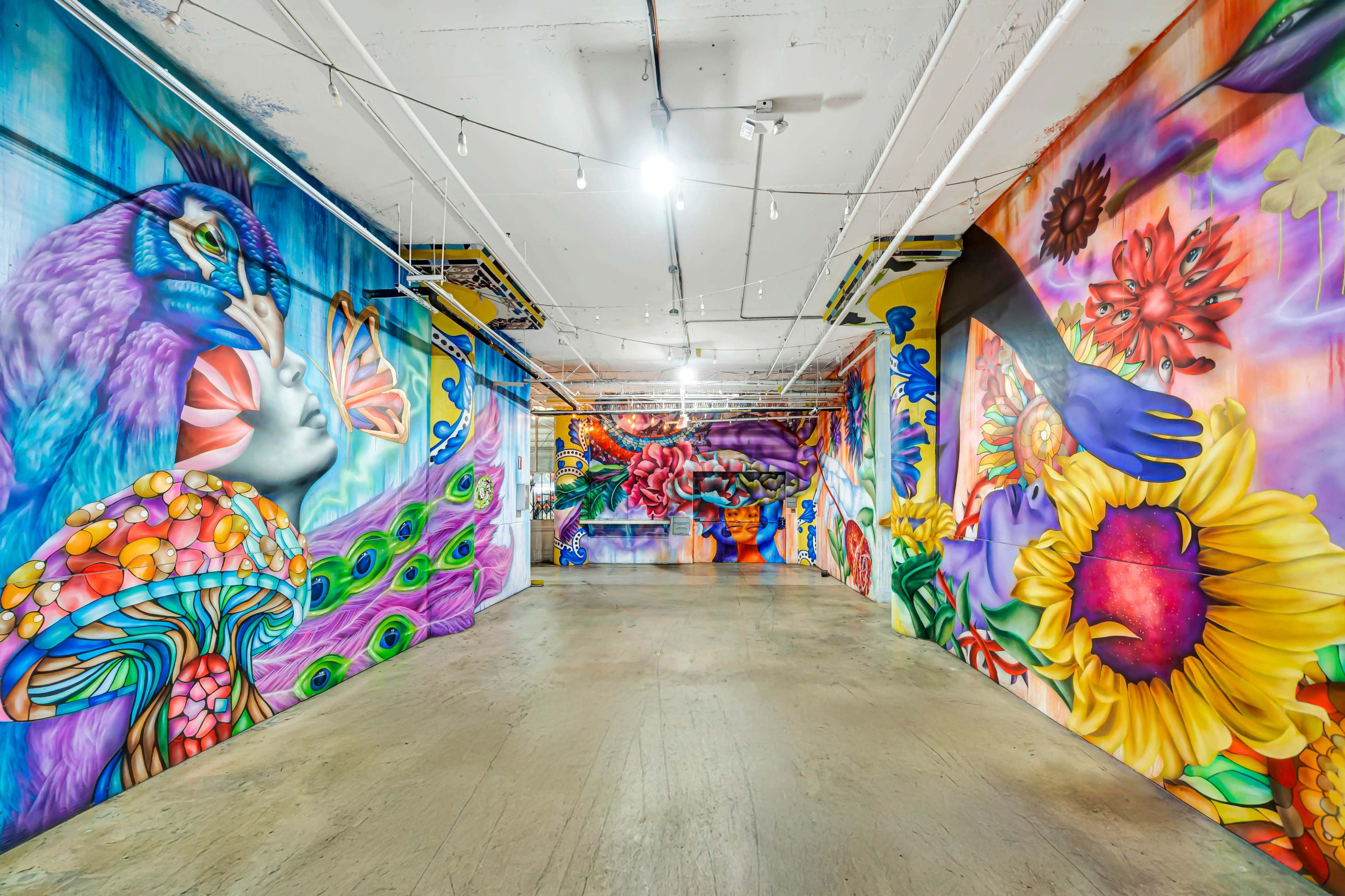 503DTLA | Immersive Industrial Corridor with Vibrant Floor-to-Ceiling ...