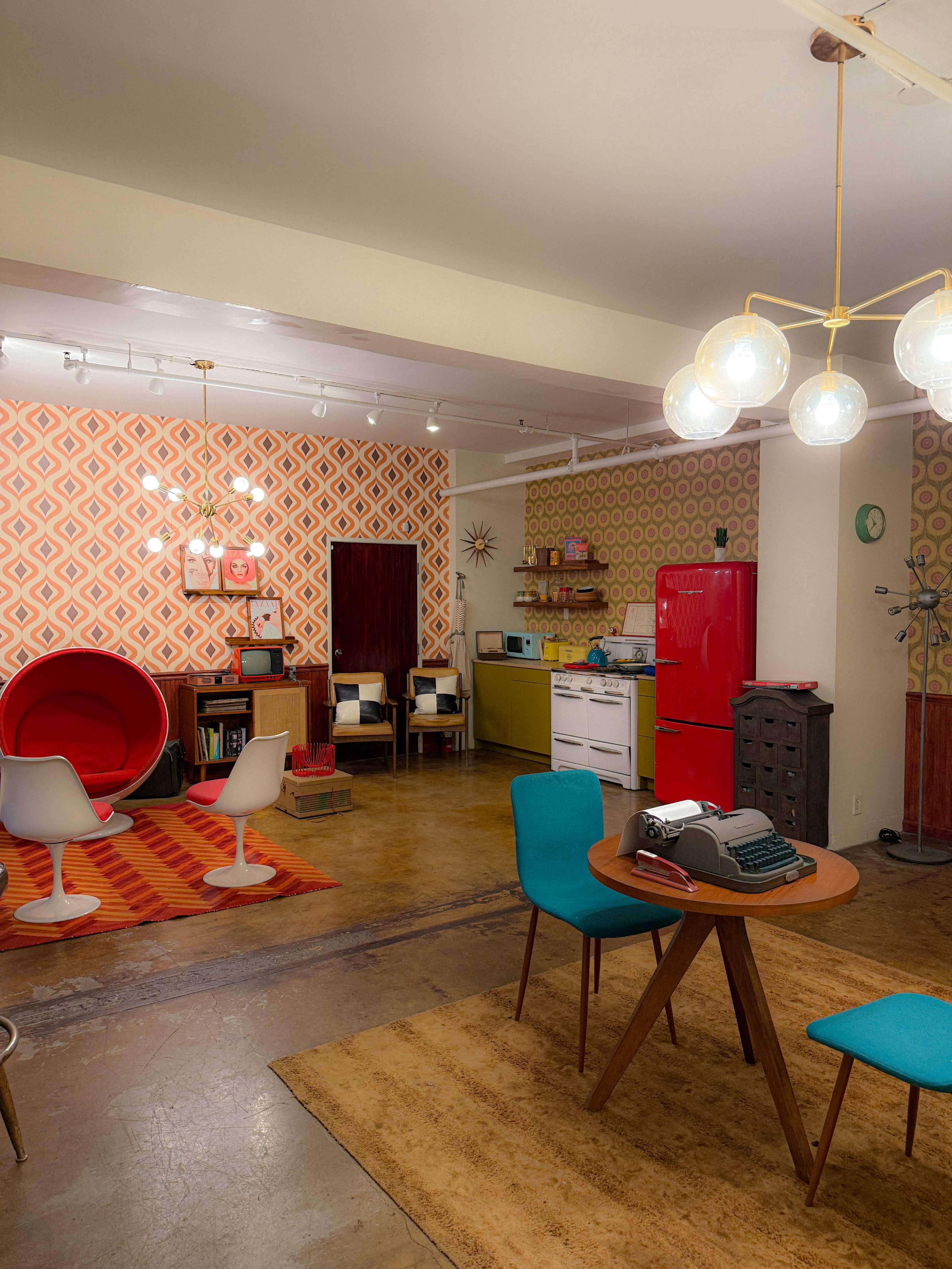 Intuitive Studios | Retro Vintage Room with Colorful Mid-Century Decor ...