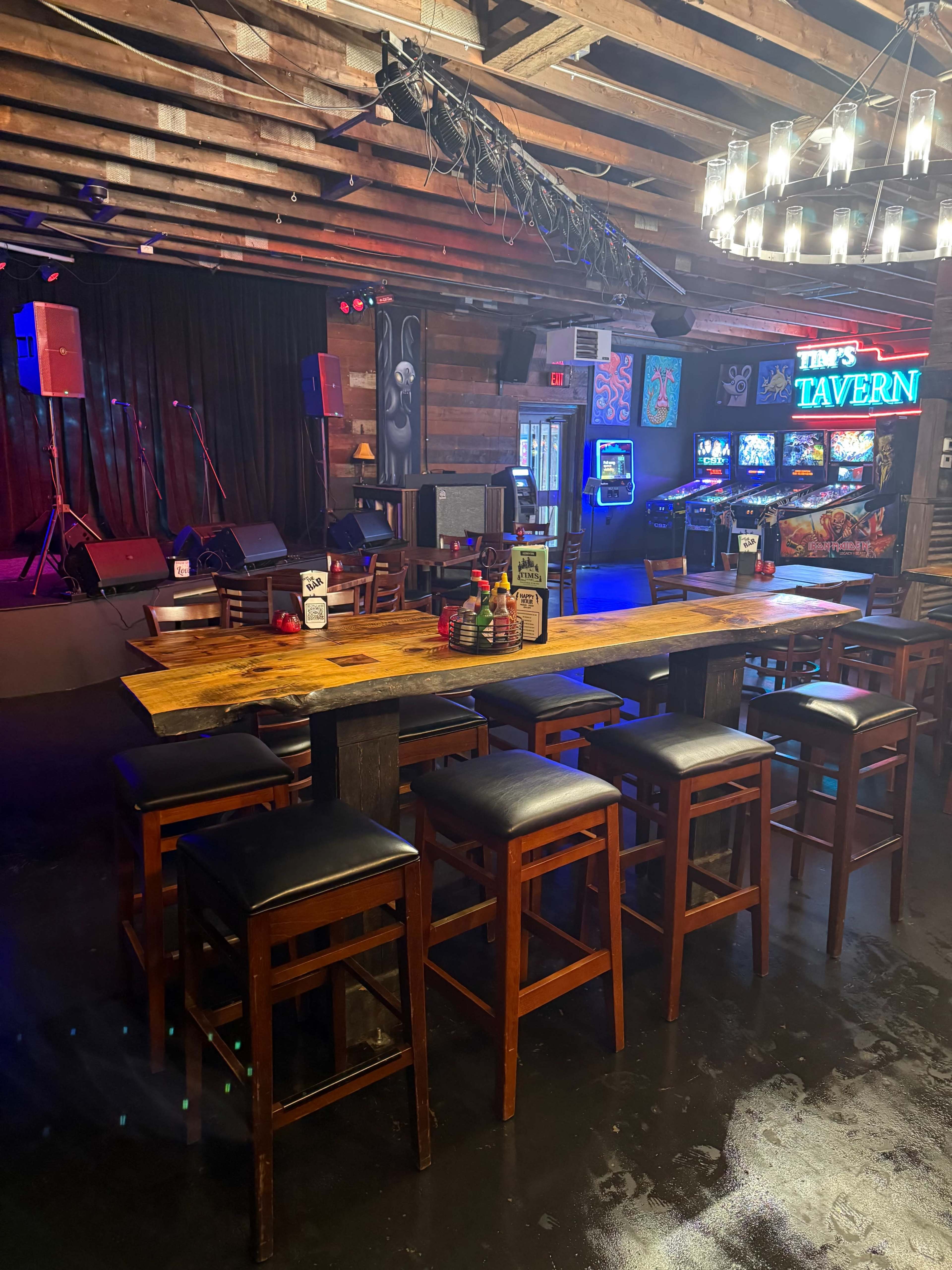 TIM's Tavern | Rustic Bar + Stage Venue with Pinball Arcade in White ...
