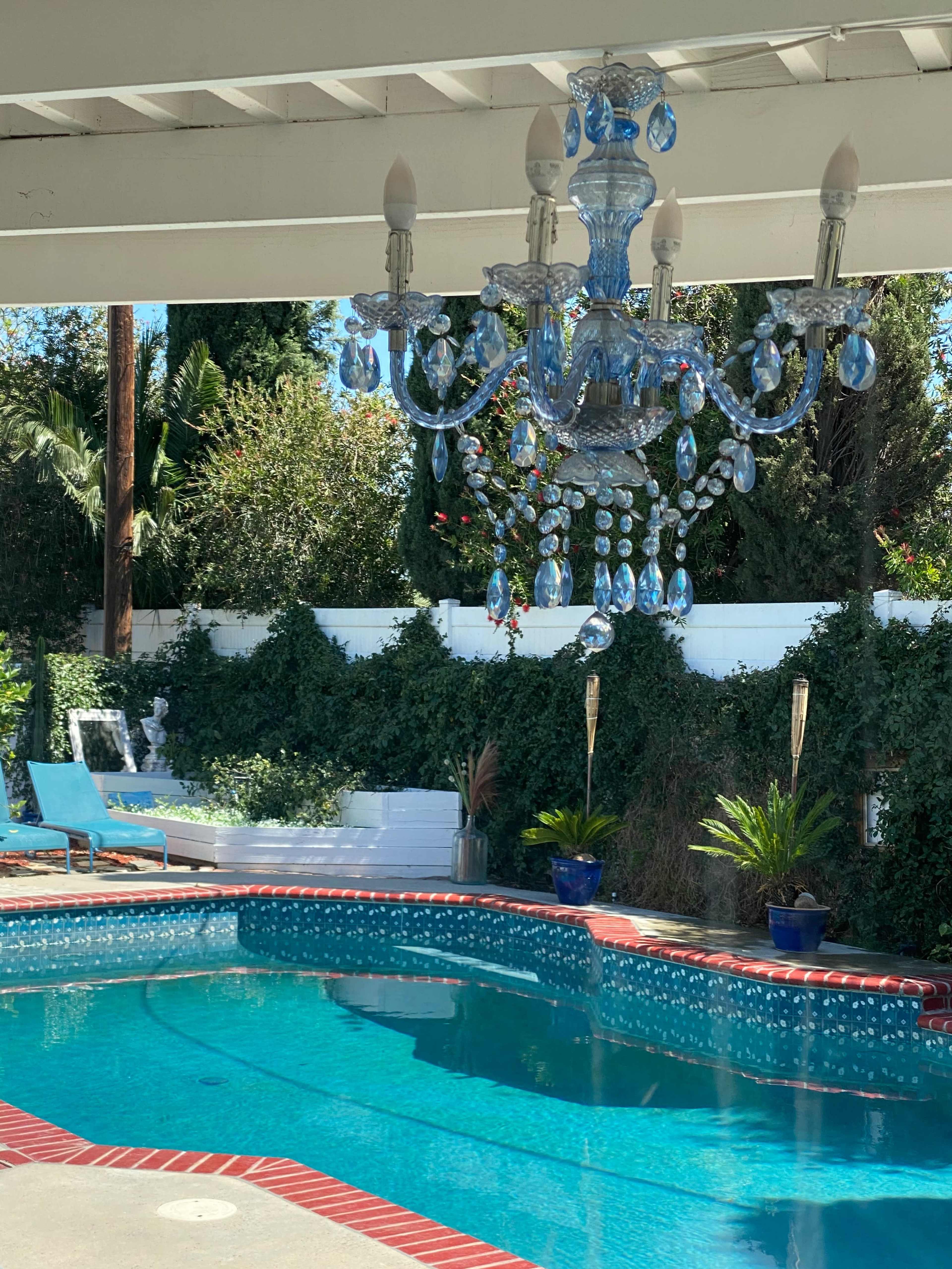 Mediterranean white and blue backyard, Lake Balboa, CA | Event | Peerspace