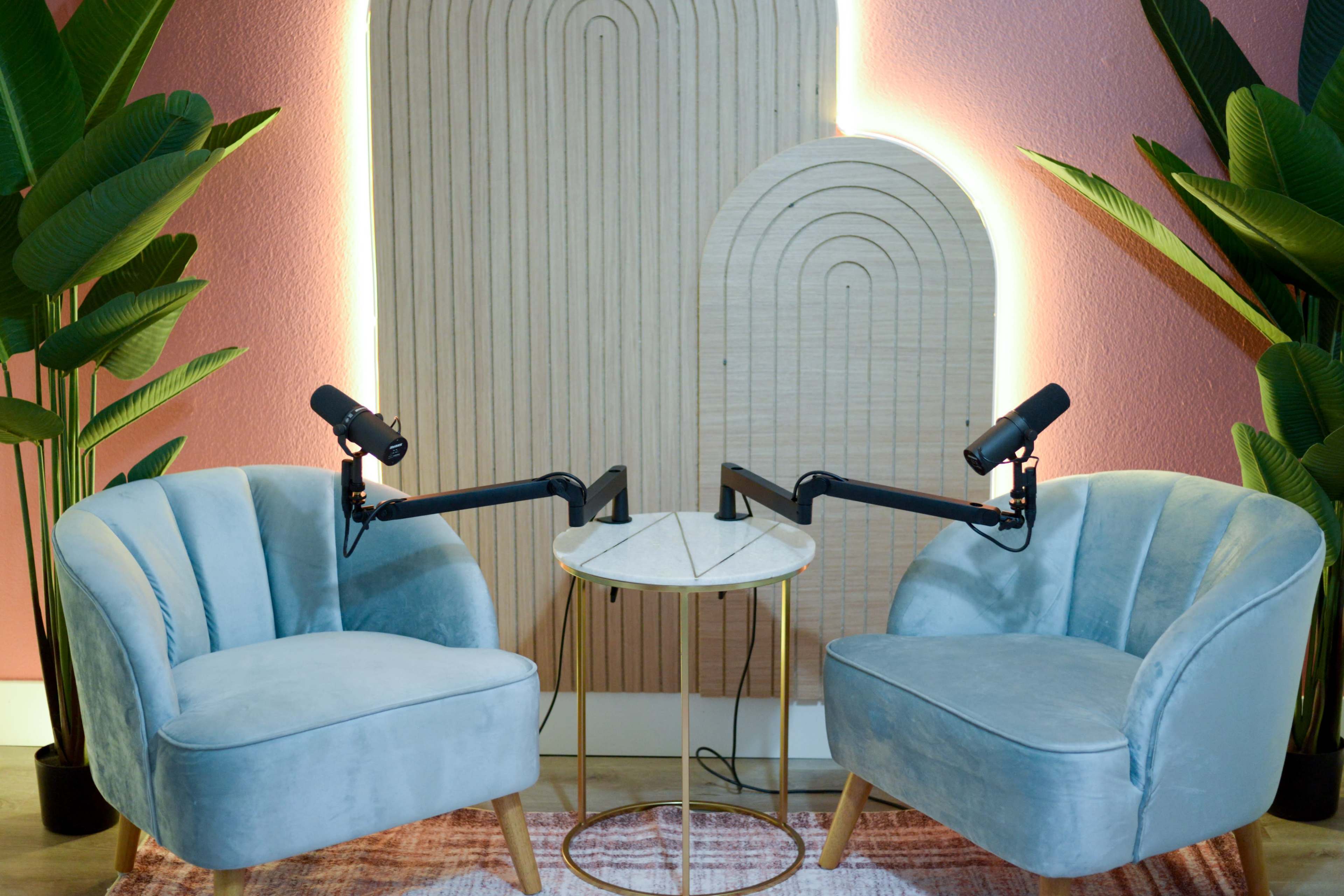 Trendy Pink Podcast Studio Set, Mesa, AZ | Production | Peerspace