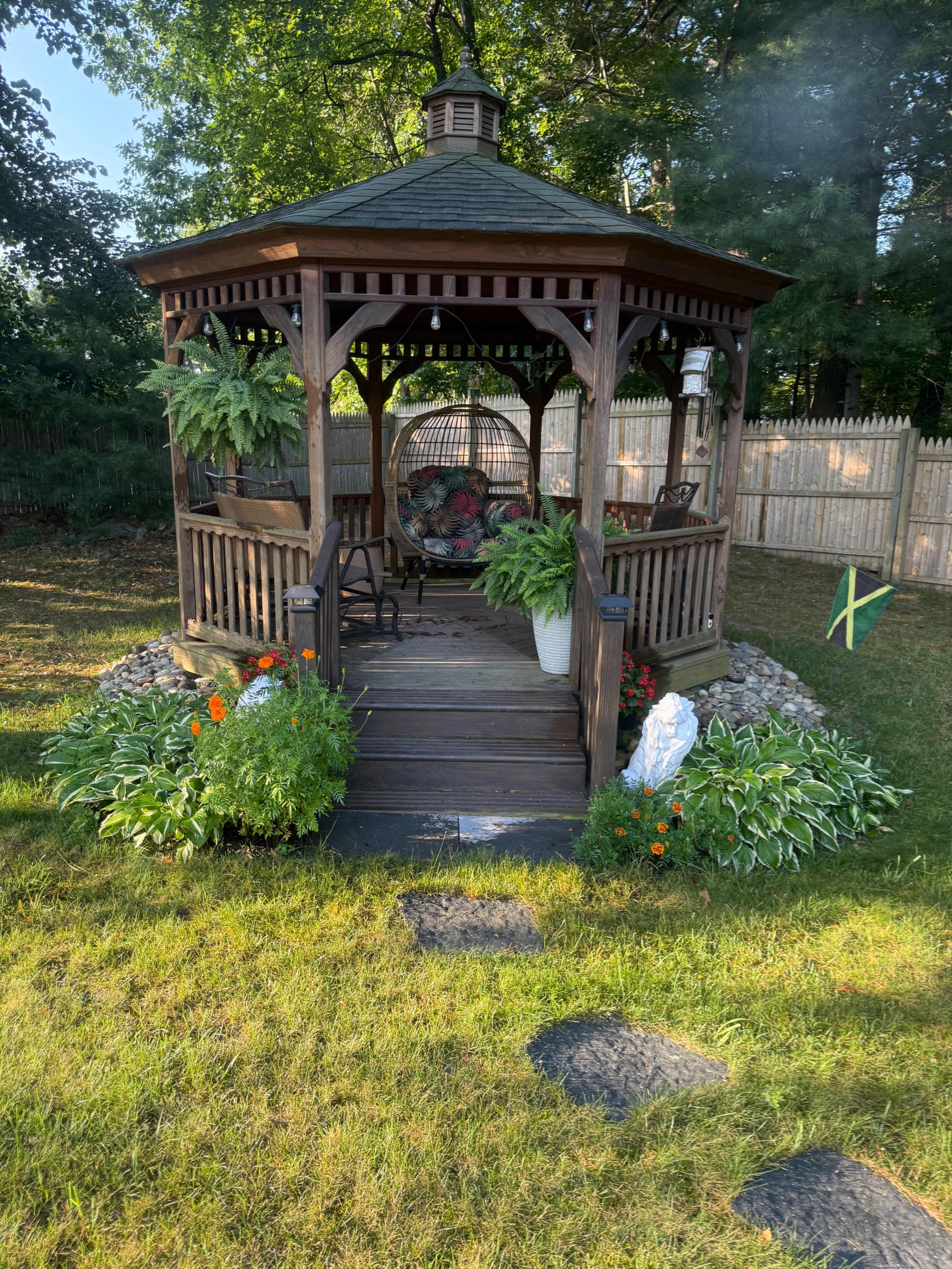 Tranquility Backyard | Gazebo & Garden | Backyard Escape with Garden ...