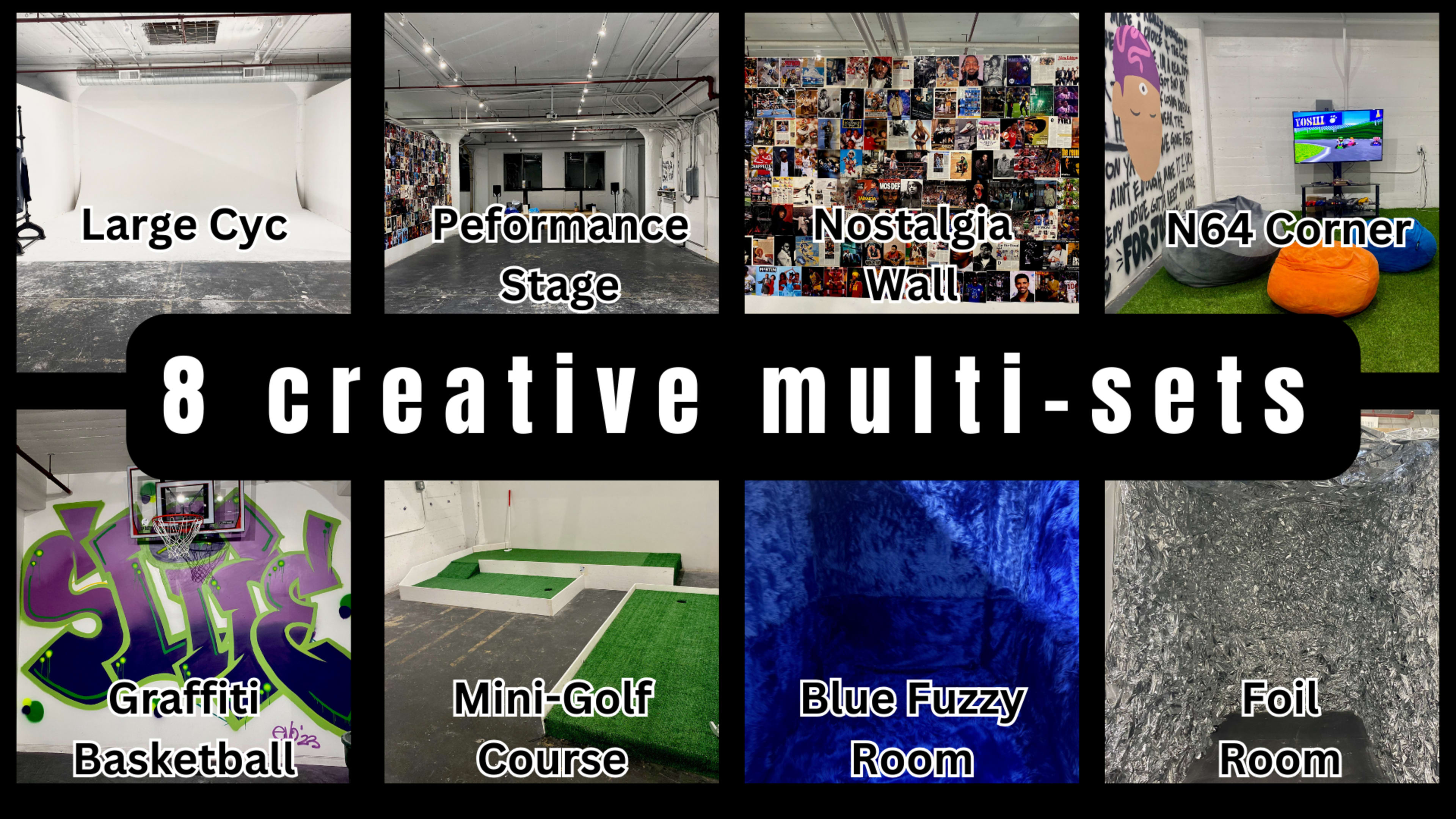 Creative Multi-Set studio with 8 sets, Large Cyc, Performance Stage ...
