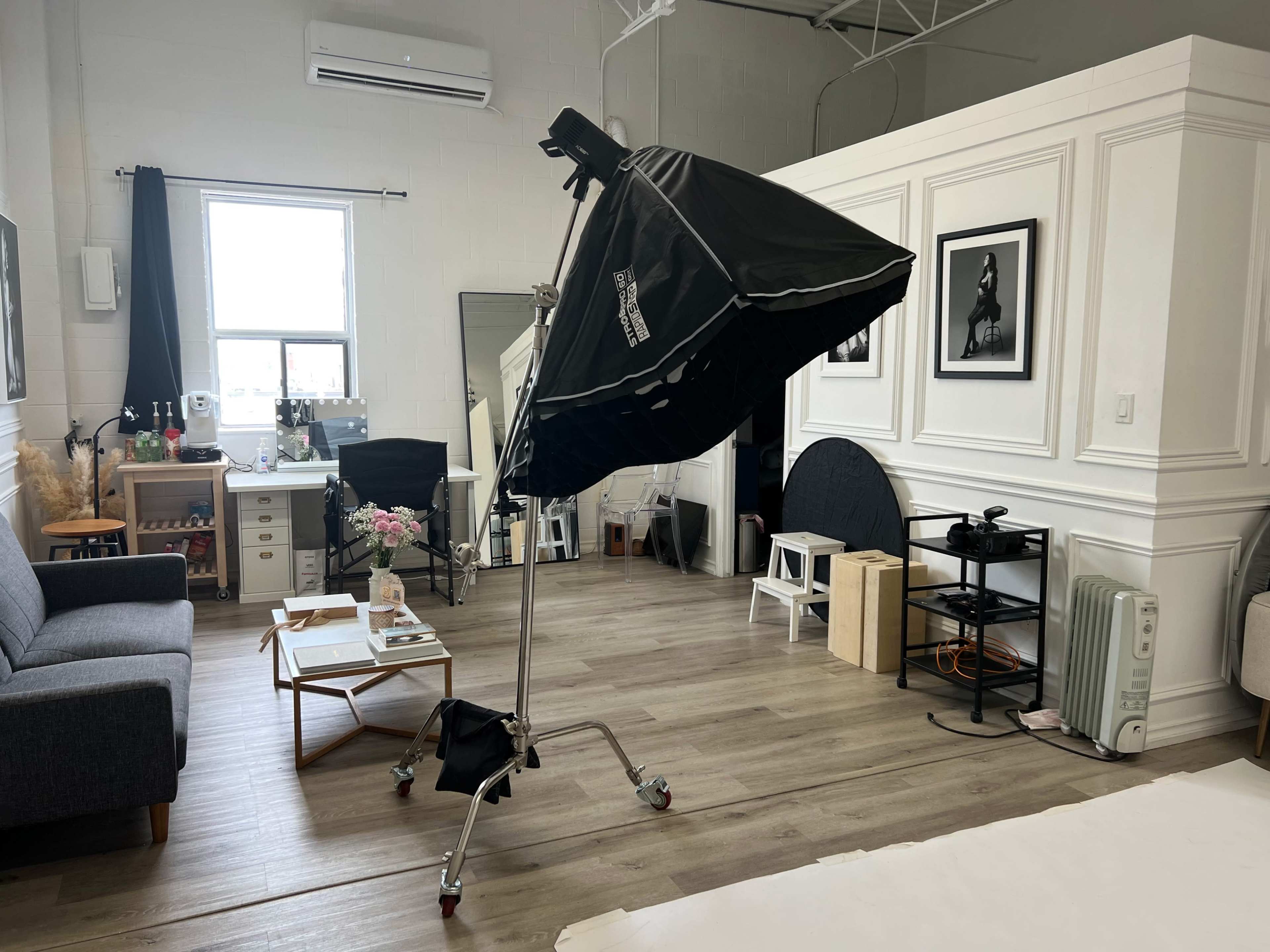 Industrial, urban photography studio with high ceilings and beautiful ...