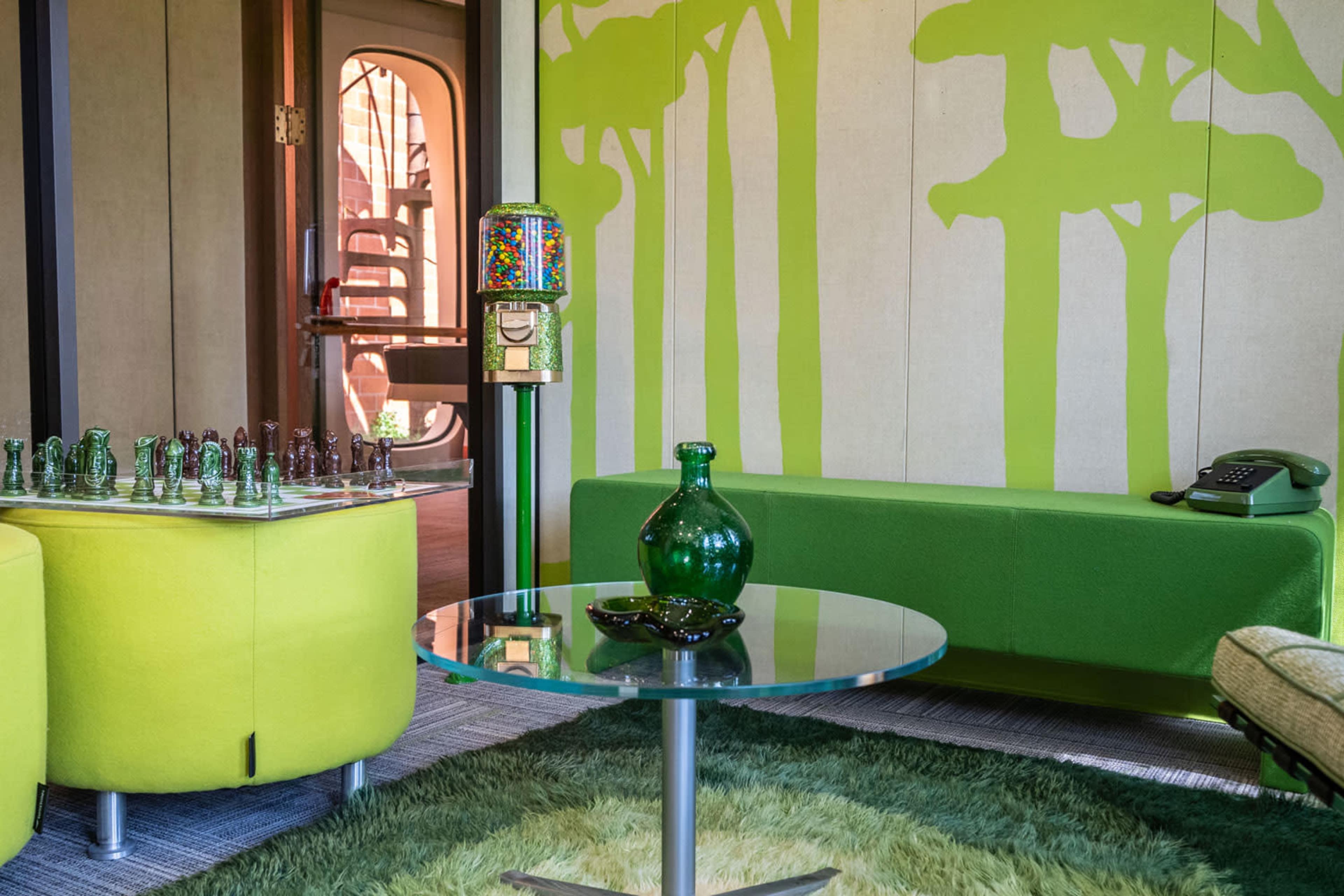 Retro Arcade / Game Room with Vintage Pinball, Chess and MsPacMan. Man ...