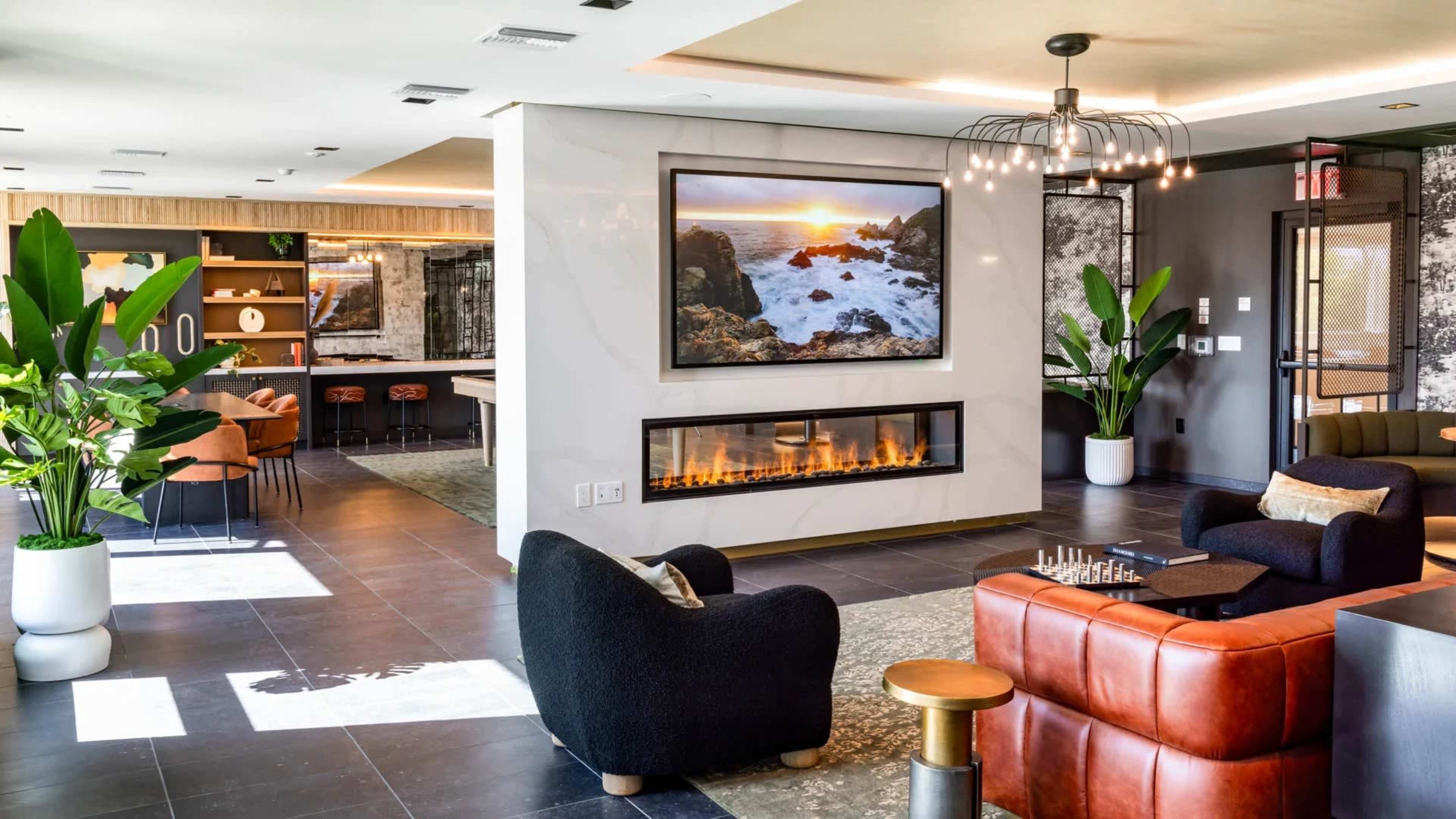 Clubhouse with Pool Table and TVs in a Luxury Midrise!, Santa Clara, CA ...