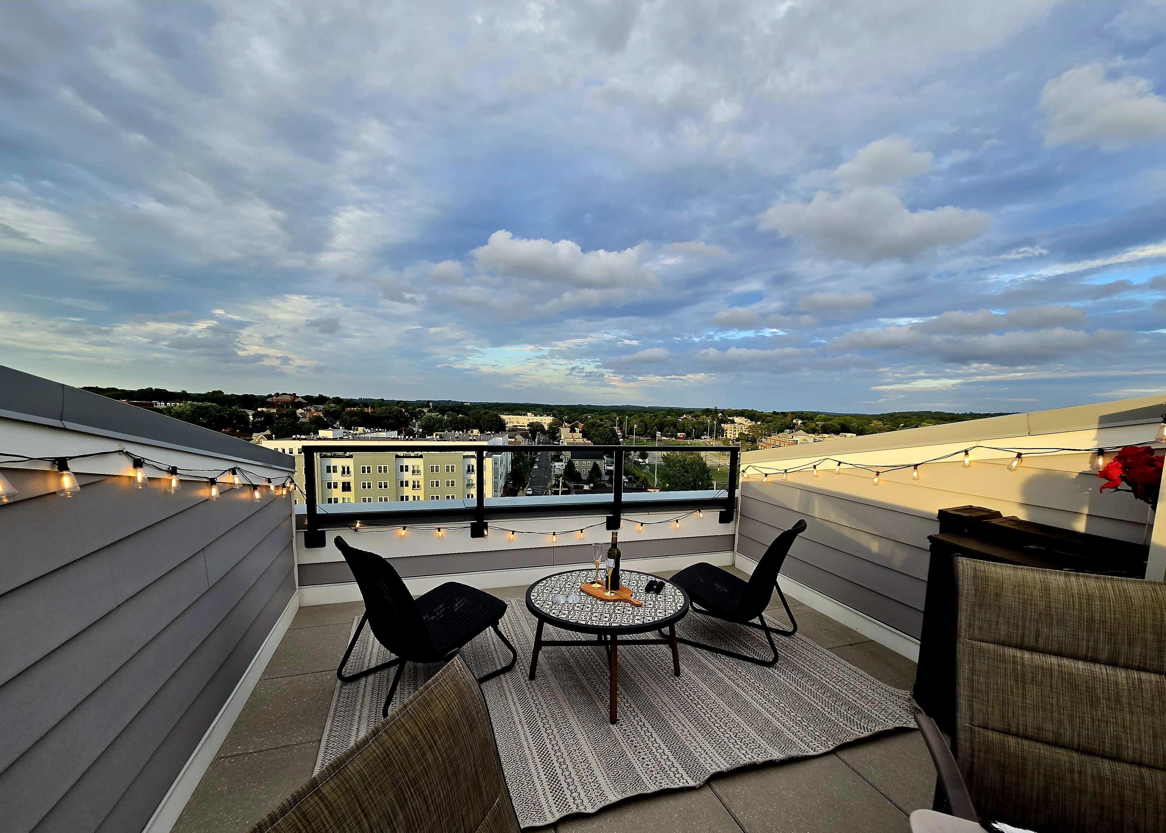 Private Sunset Rooftop Deck with 360 Degree Views of Suburban Boston ...