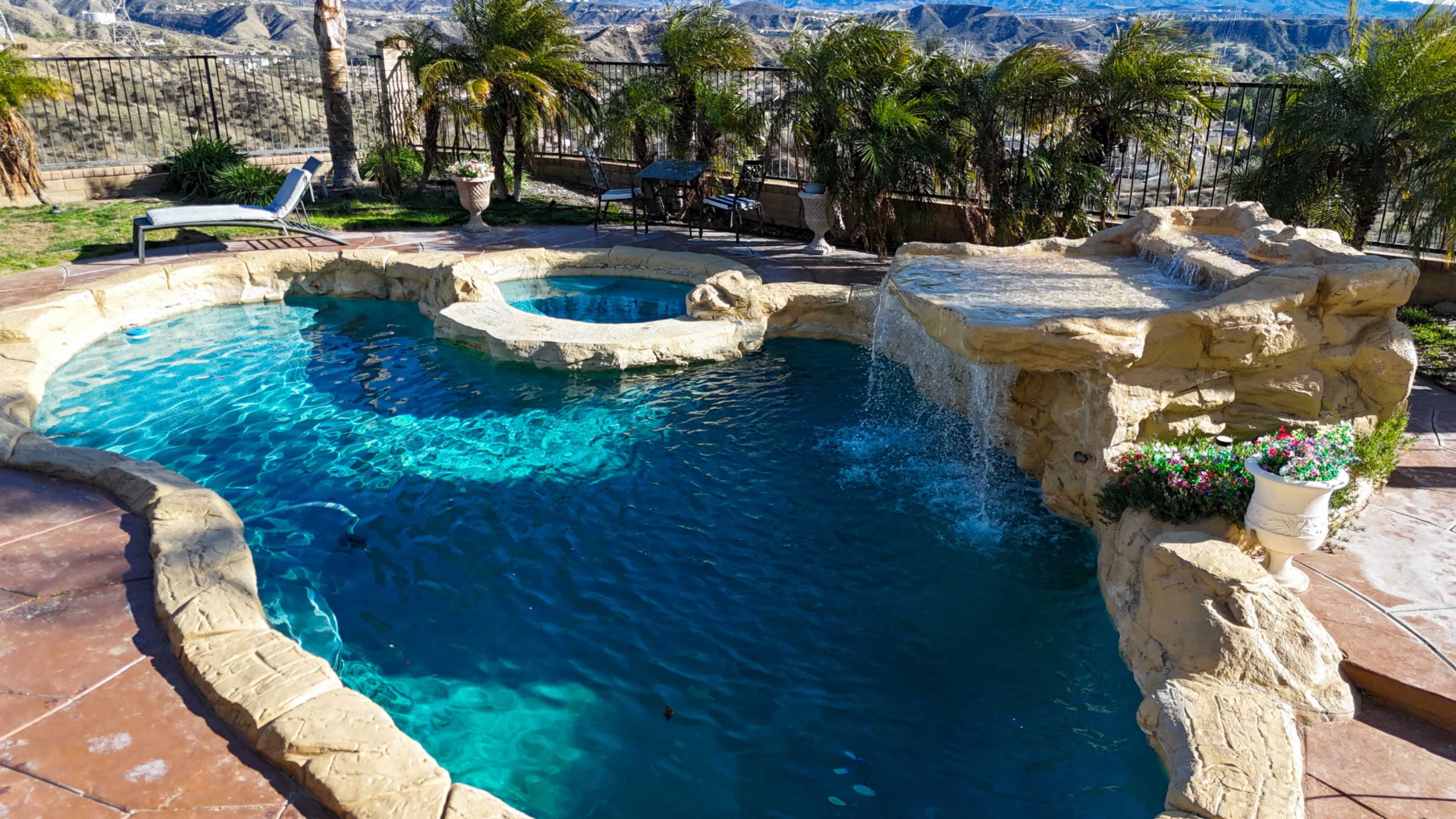 Luxury Villa: Waterfall Pool with Mountain Views, santa clarita, CA ...