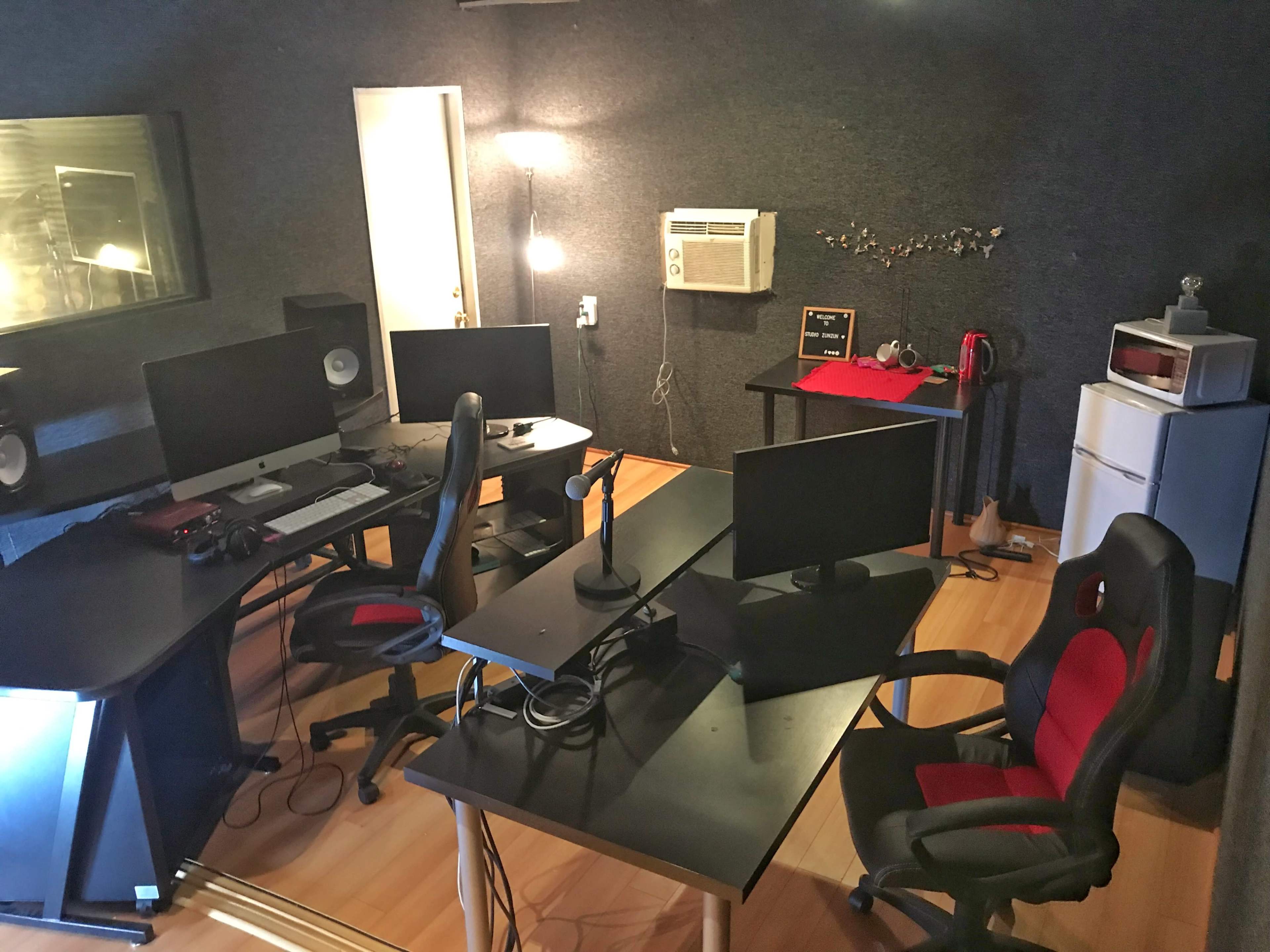 Recording studio with control room and treated booth, for voice actors ...