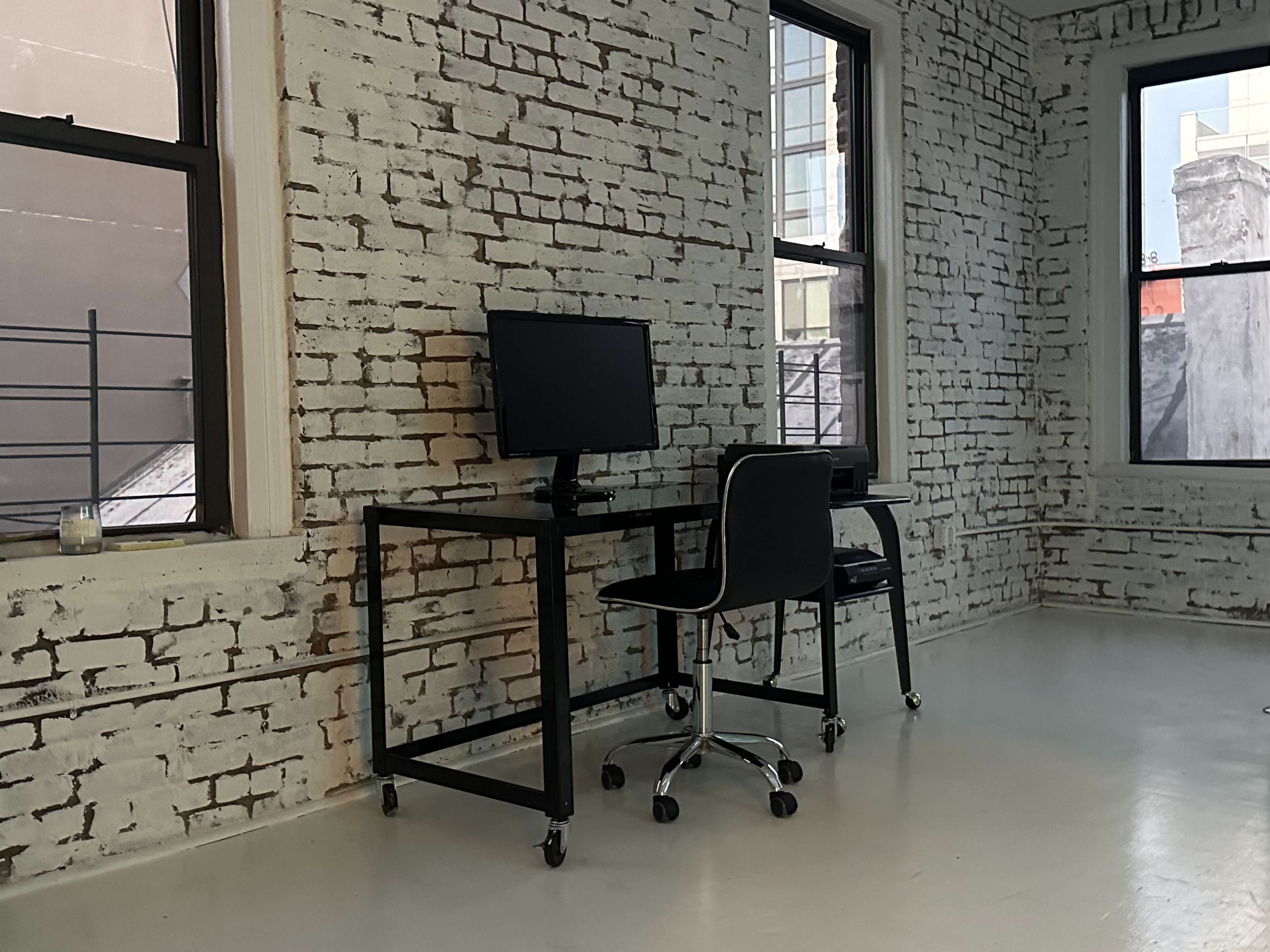 Multi-Use Artistic All-White Loft with Walls of Windows, Skylight ...