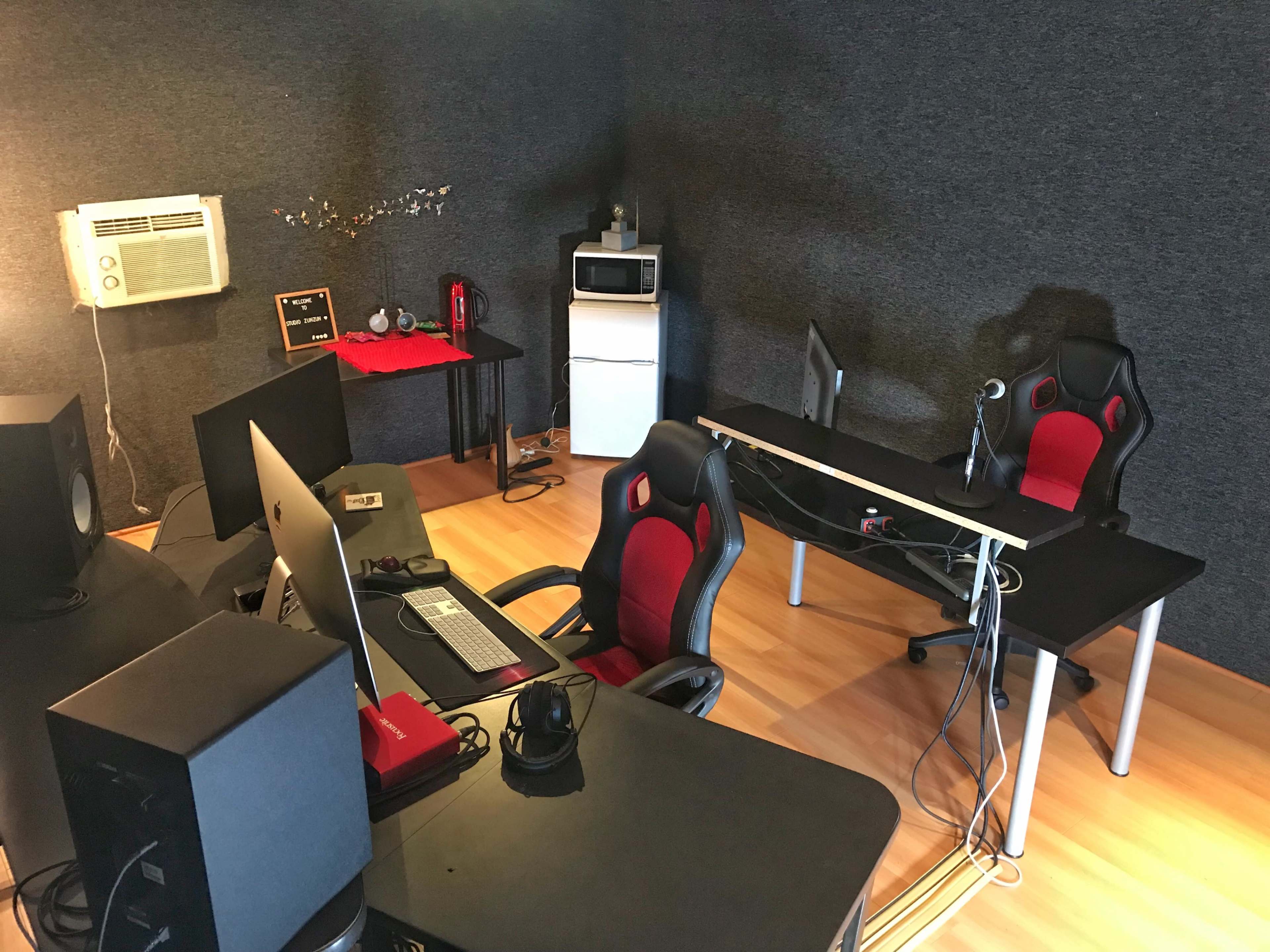 Recording studio with control room and treated booth, for voice actors ...