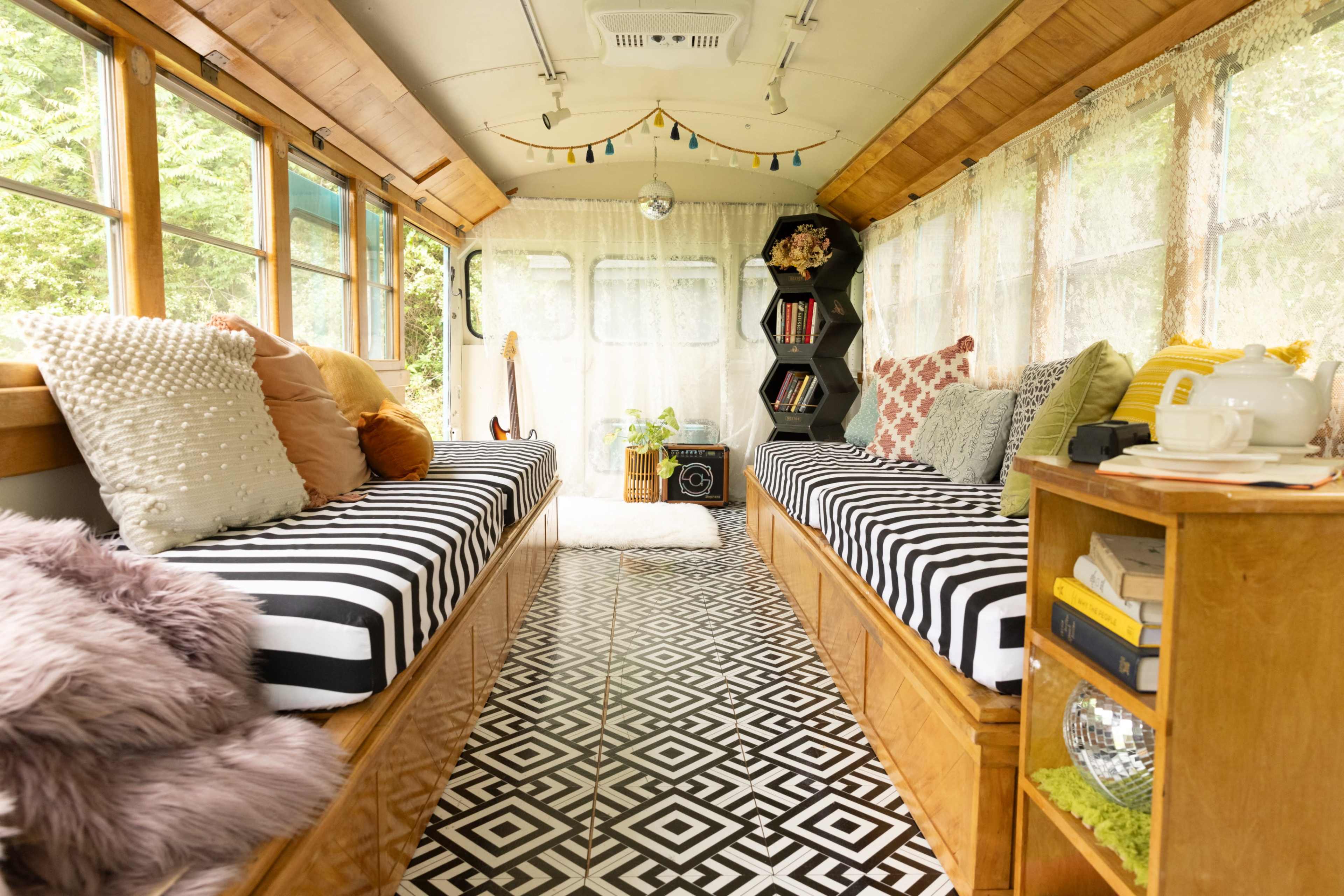 Shirley the Blue School Bus with Bohemian and Vintage Vibes, SMYRNA, TN ...