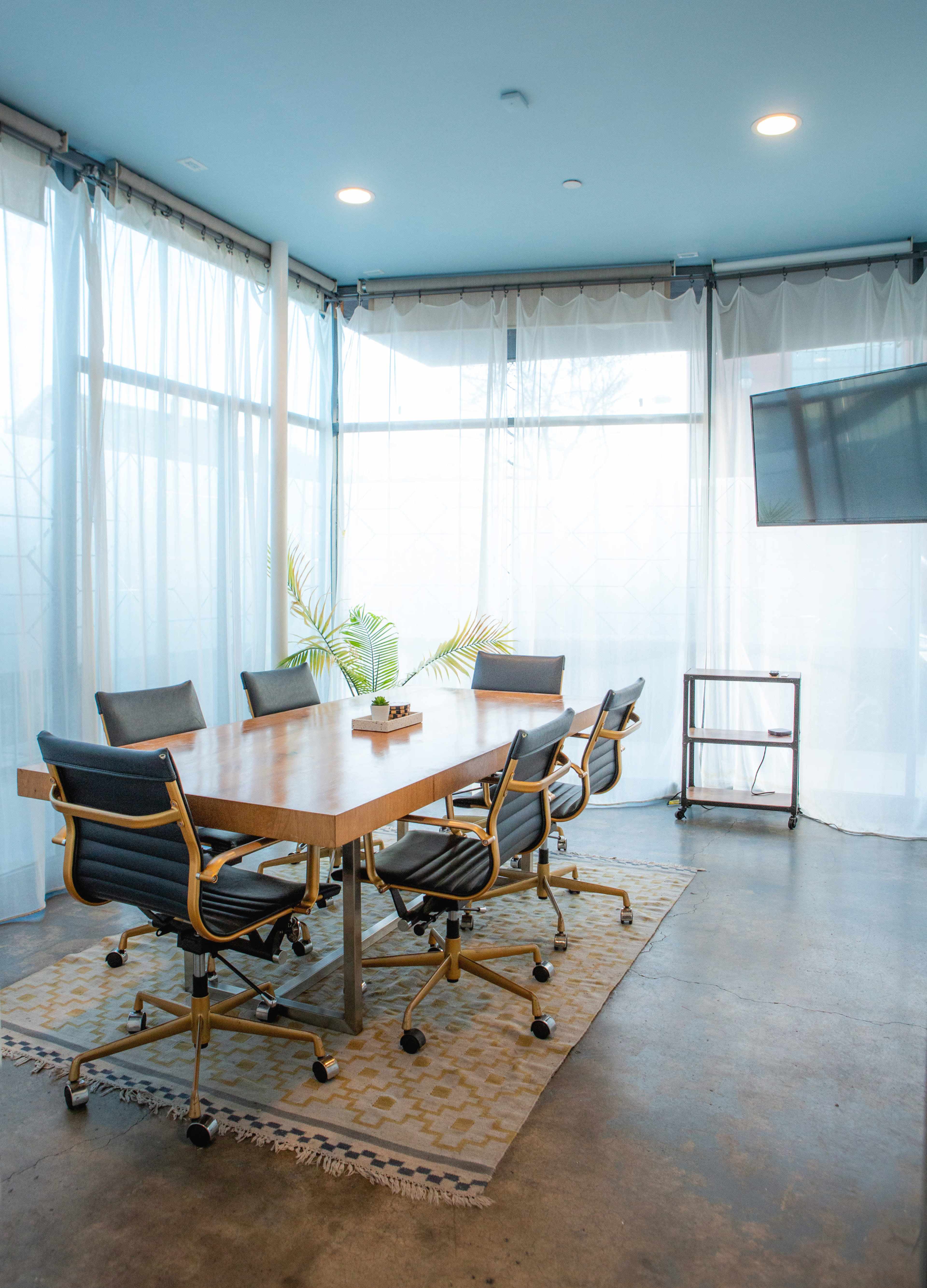 Modern Conference Room with Natural Light and Sunny Patio for Lunch ...