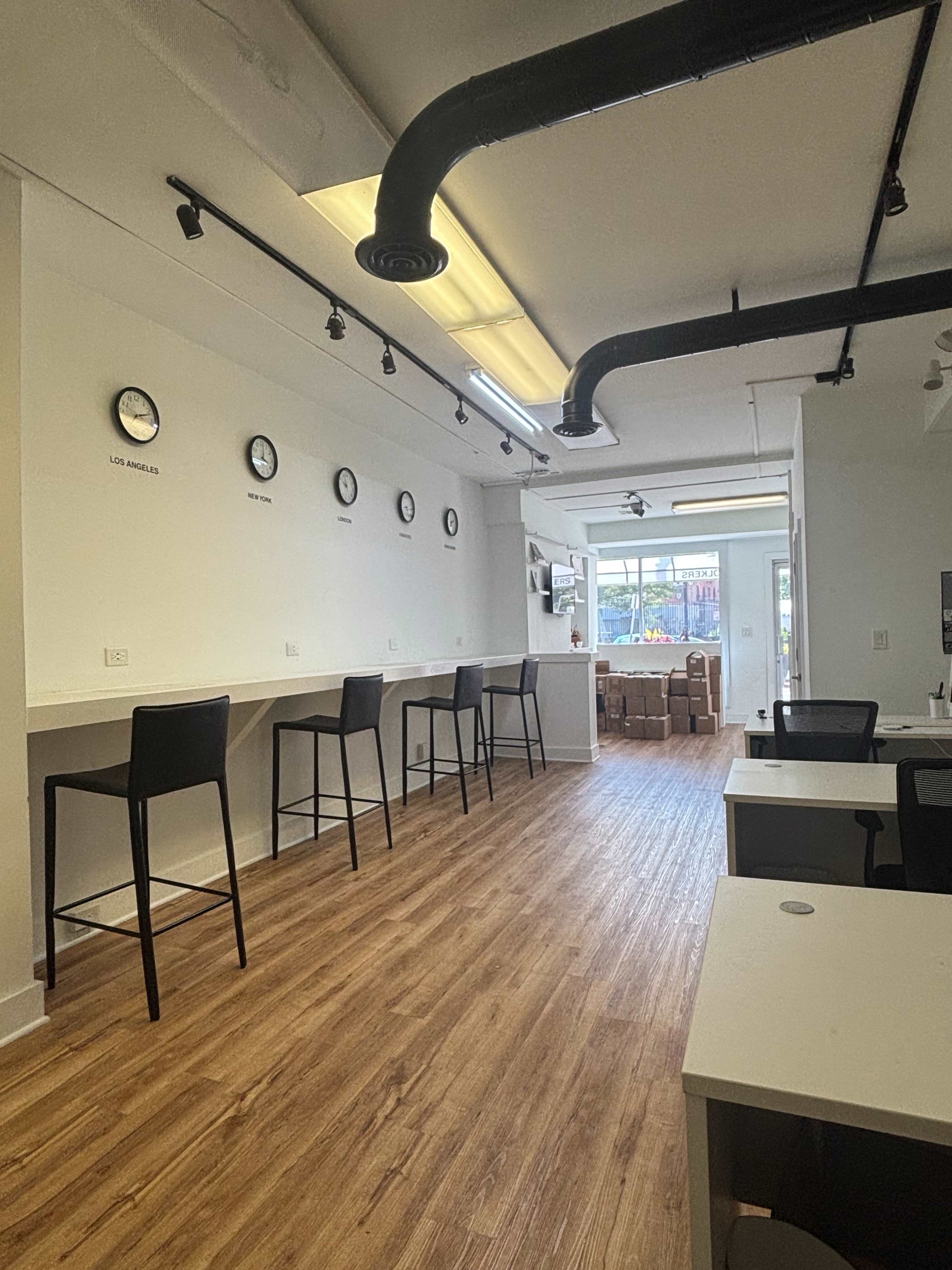 Crisp clean office space available for meetings, podcasts, photo shoots ...