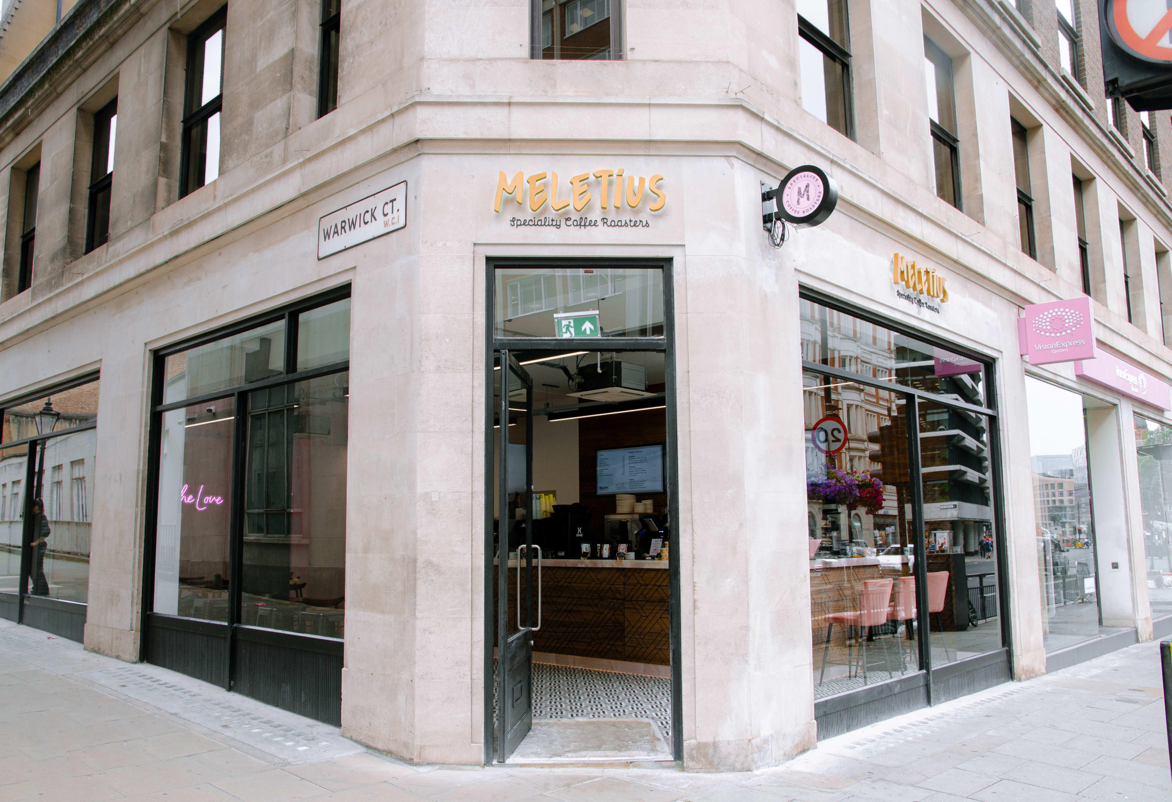 Sunny High Holborn Cafe with Chic Pink Accents, London | Off-Site ...
