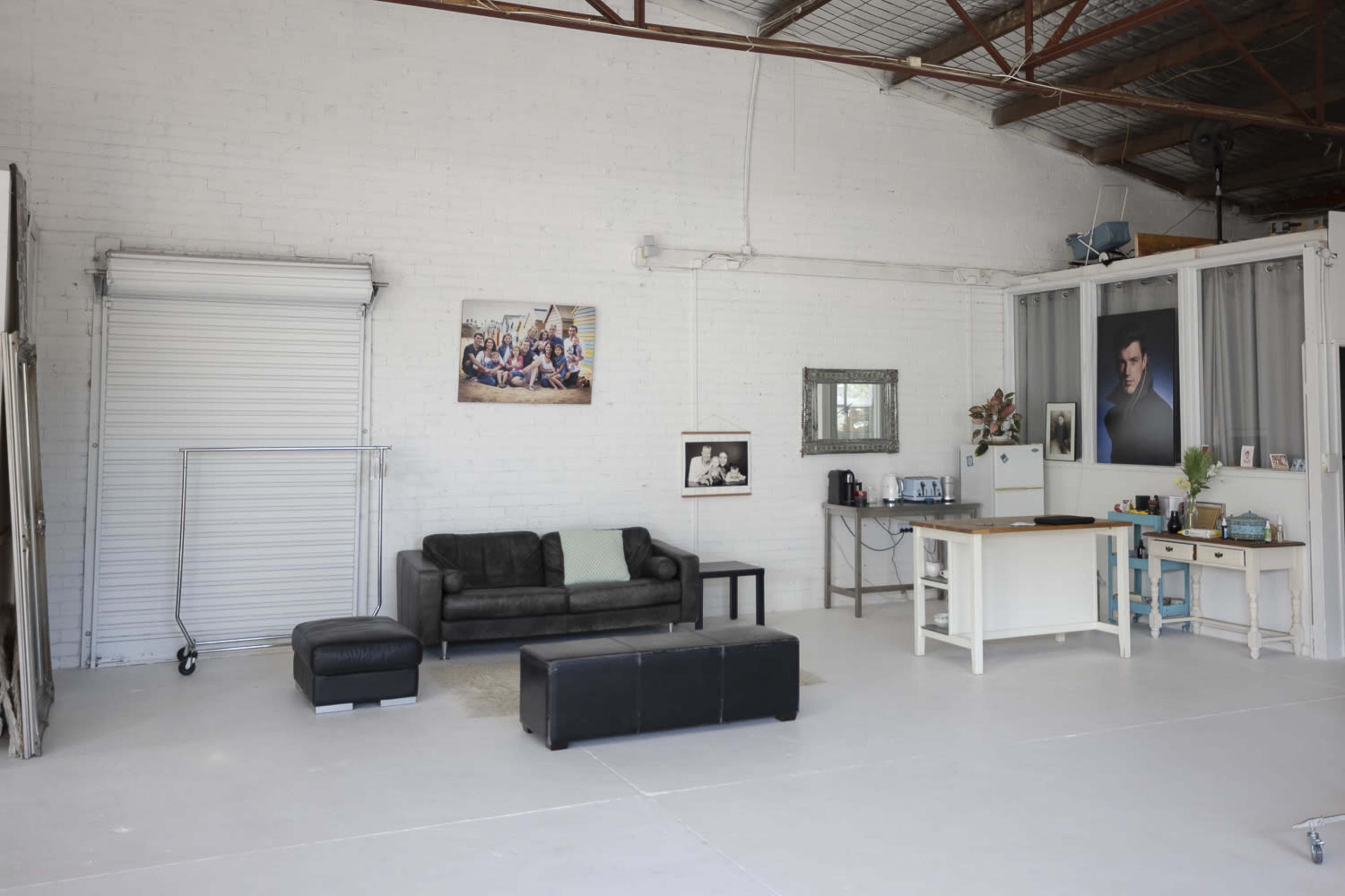 Natural light filled rustic warehouse photography studio, Moorabbin ...